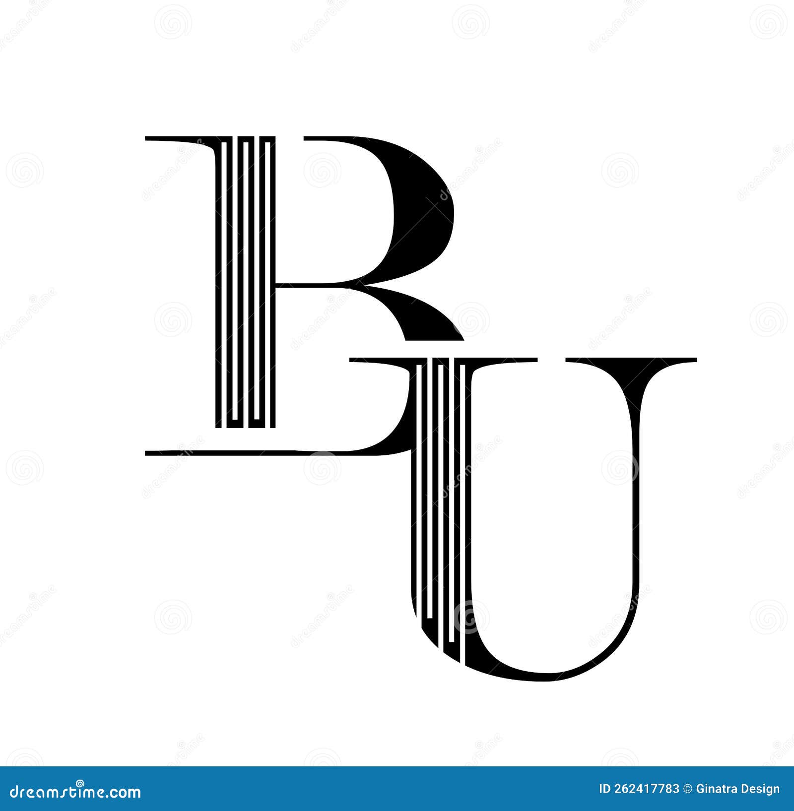 Monogram Logo Vector Initial Letters BU Stock Vector - Illustration of ...