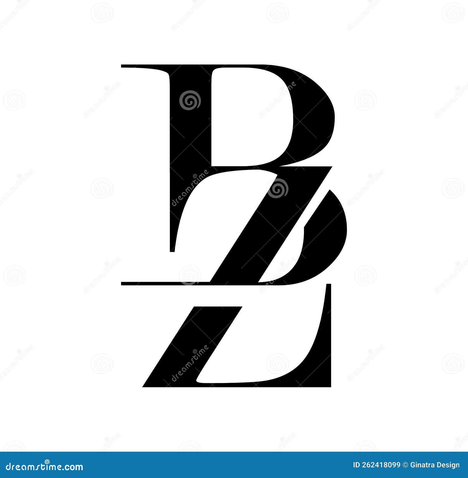 Monogram Logo Vector Initial Letters BZ Stock Vector - Illustration of ...