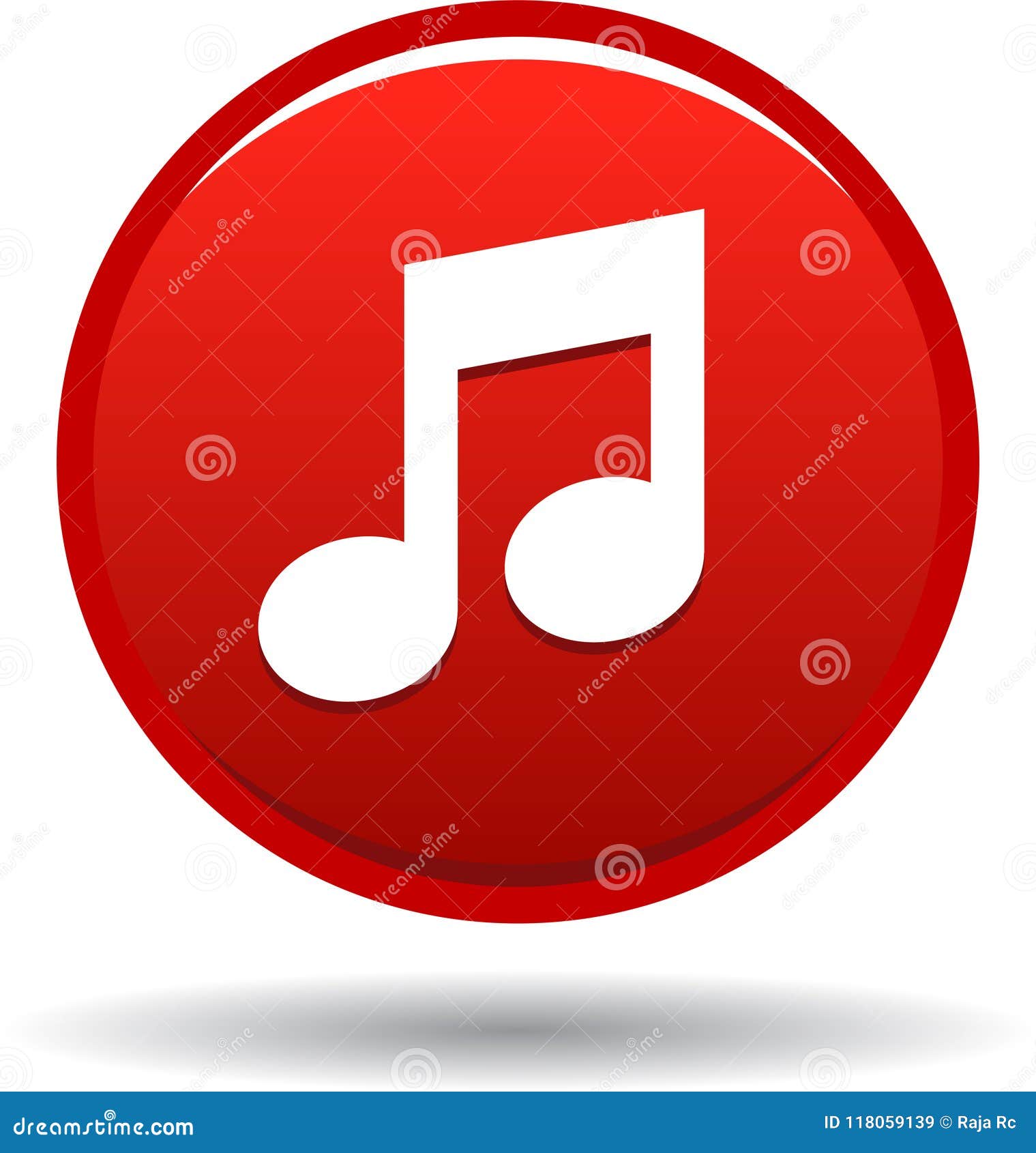 Music icon web button red stock vector. Illustration of composition ...