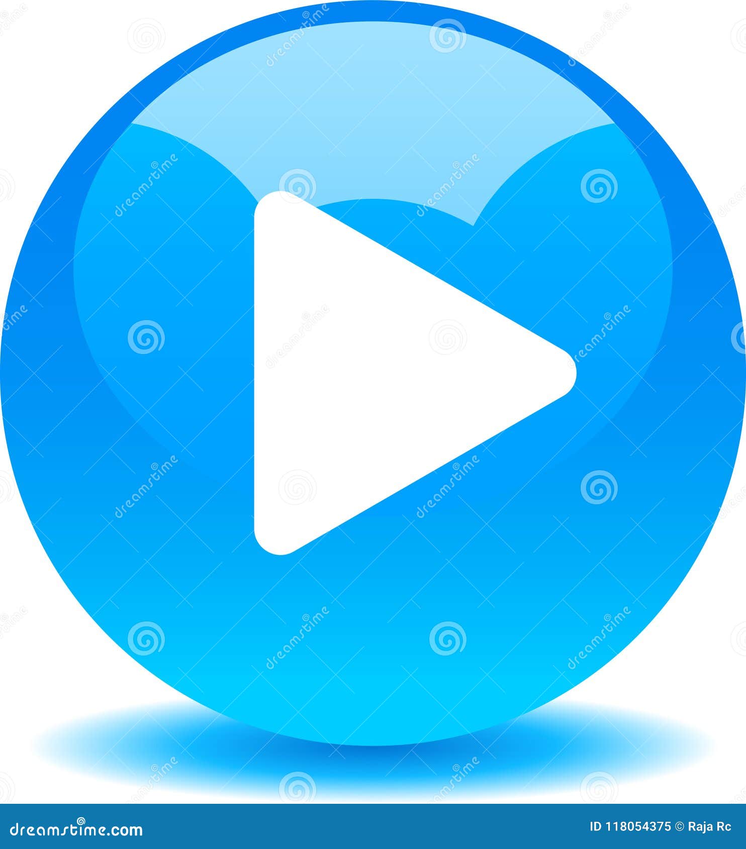 Play Button Web Audio Icon Blue Stock Vector - Illustration of browse ...