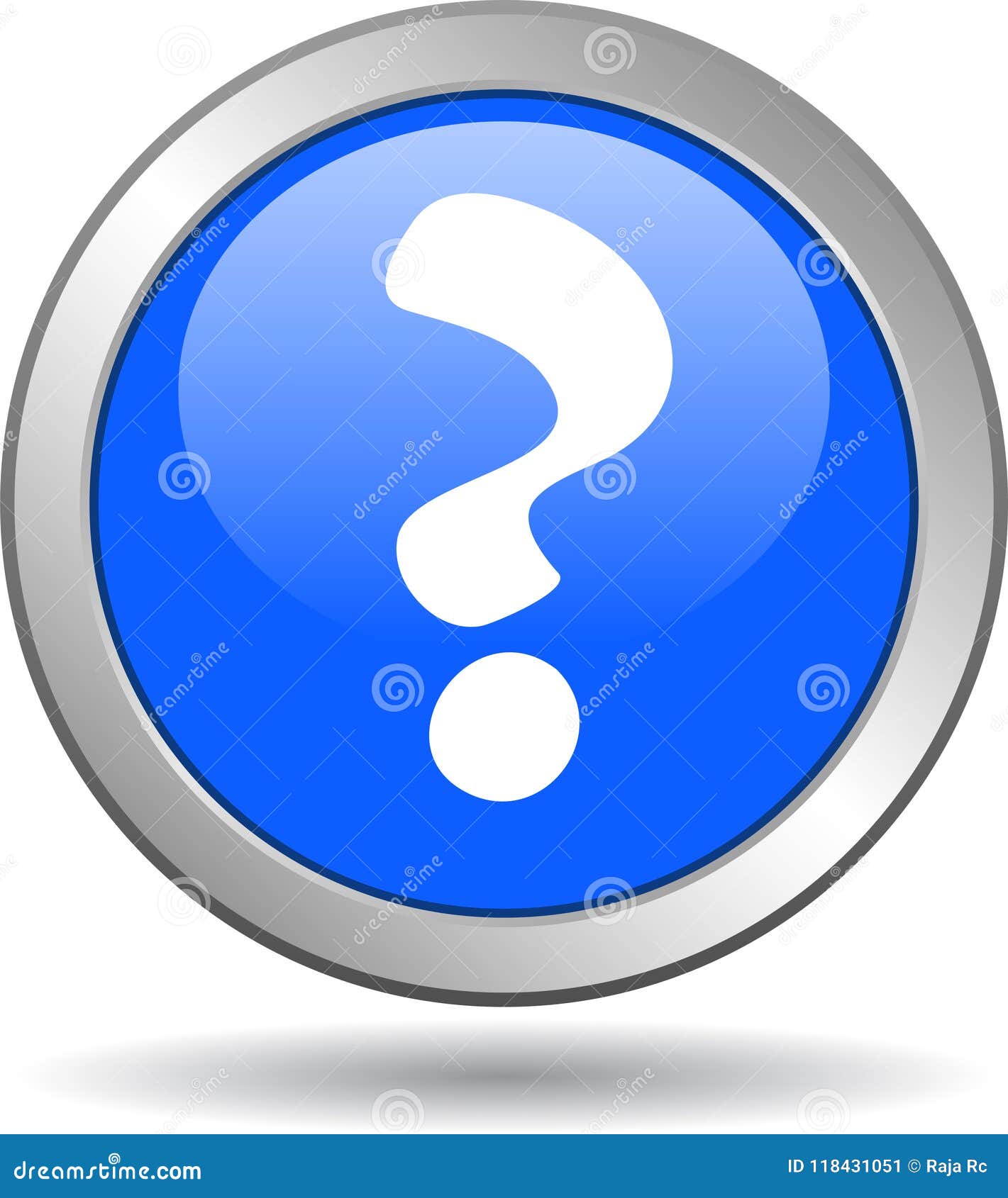 Question Mark Web Button Blue Stock Vector - Illustration of detailed ...