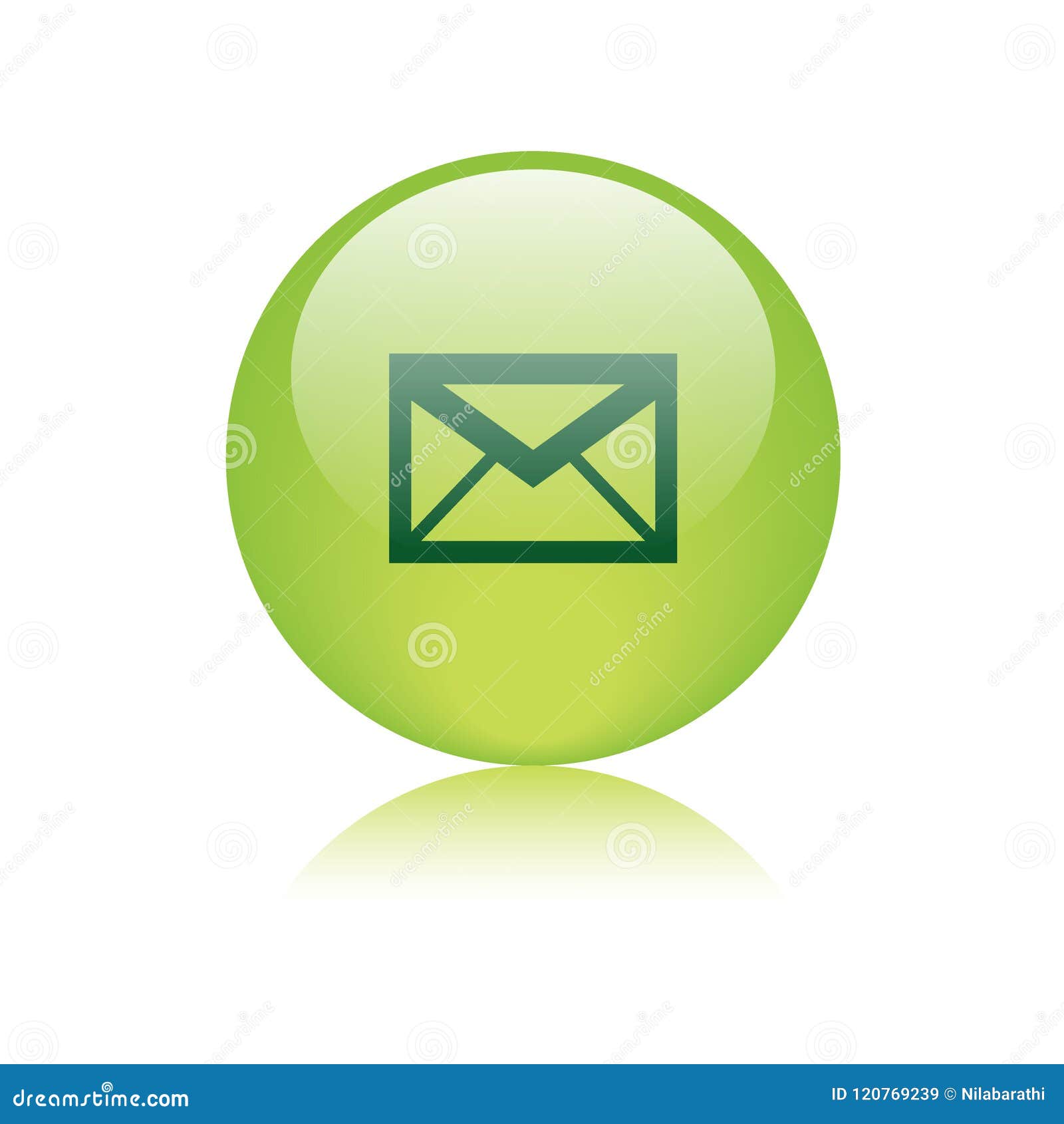 Mail icon web button round stock illustration. Illustration of aqua ...