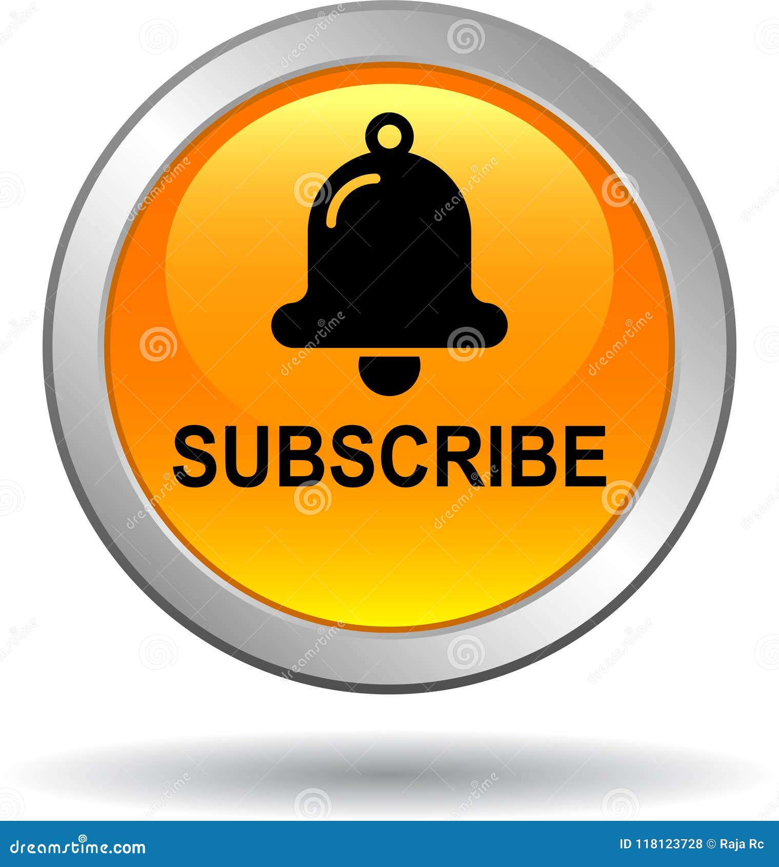Subscribe Now Icon Web Button Orange Stock Vector - Illustration of ...