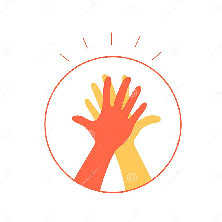 Two Hands Clapping in High Five Gesture. Stock Vector - Illustration of ...