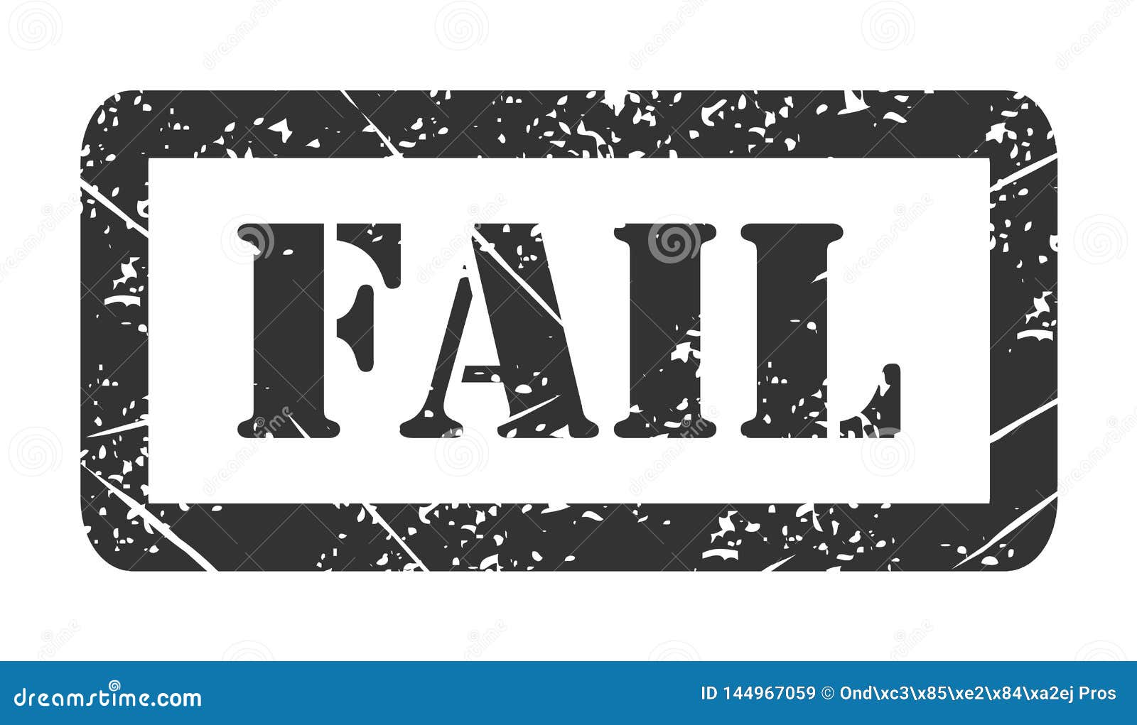 Vector Illustration Isolated of the Word Fail in Black Ink Stamp Stock ...