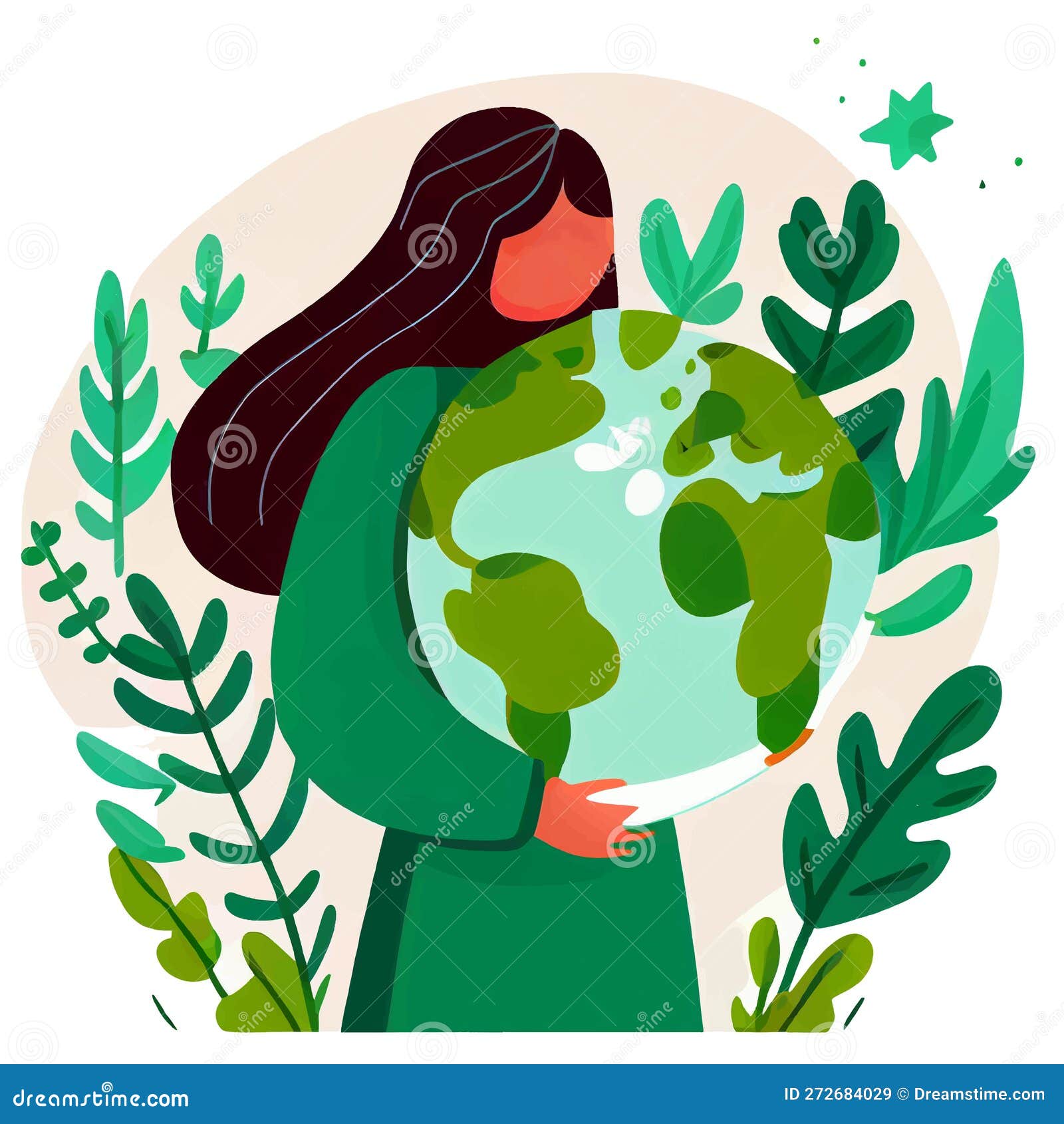 Vector Illustration Isolation of Earth Planet on Hands on White ...