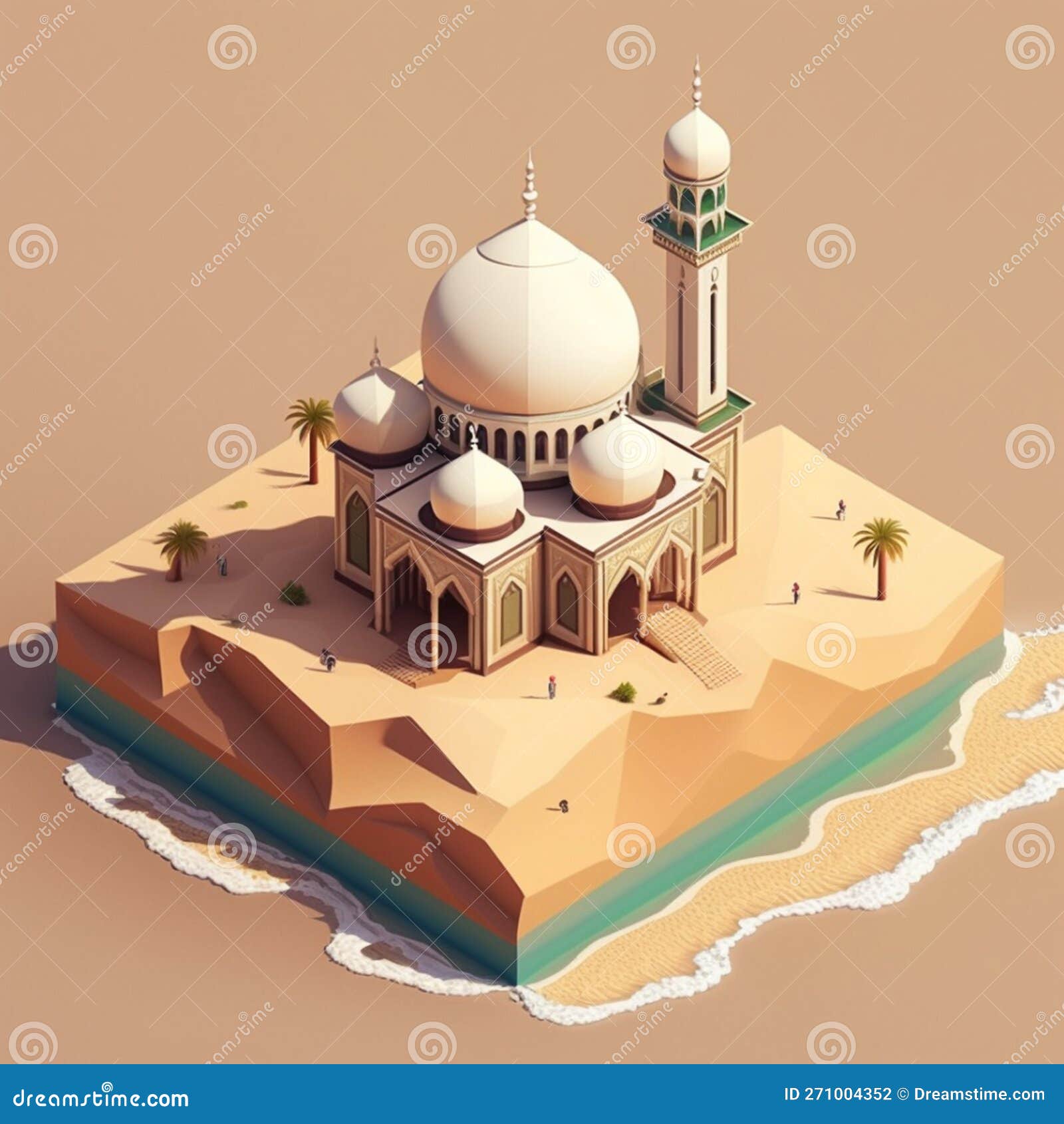 Vector Illustration Isometric Mosque. 3d Isometric Mosque for Ramadan ...