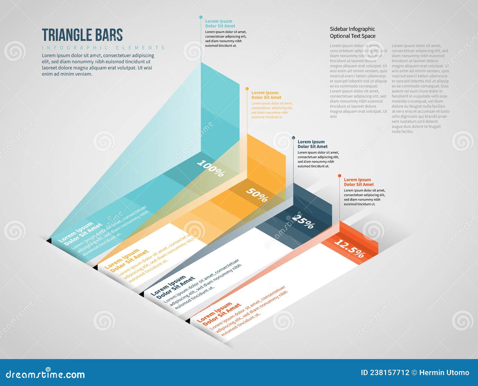 Isometric Triangle Bars Infographic Stock Vector - Illustration of step ...