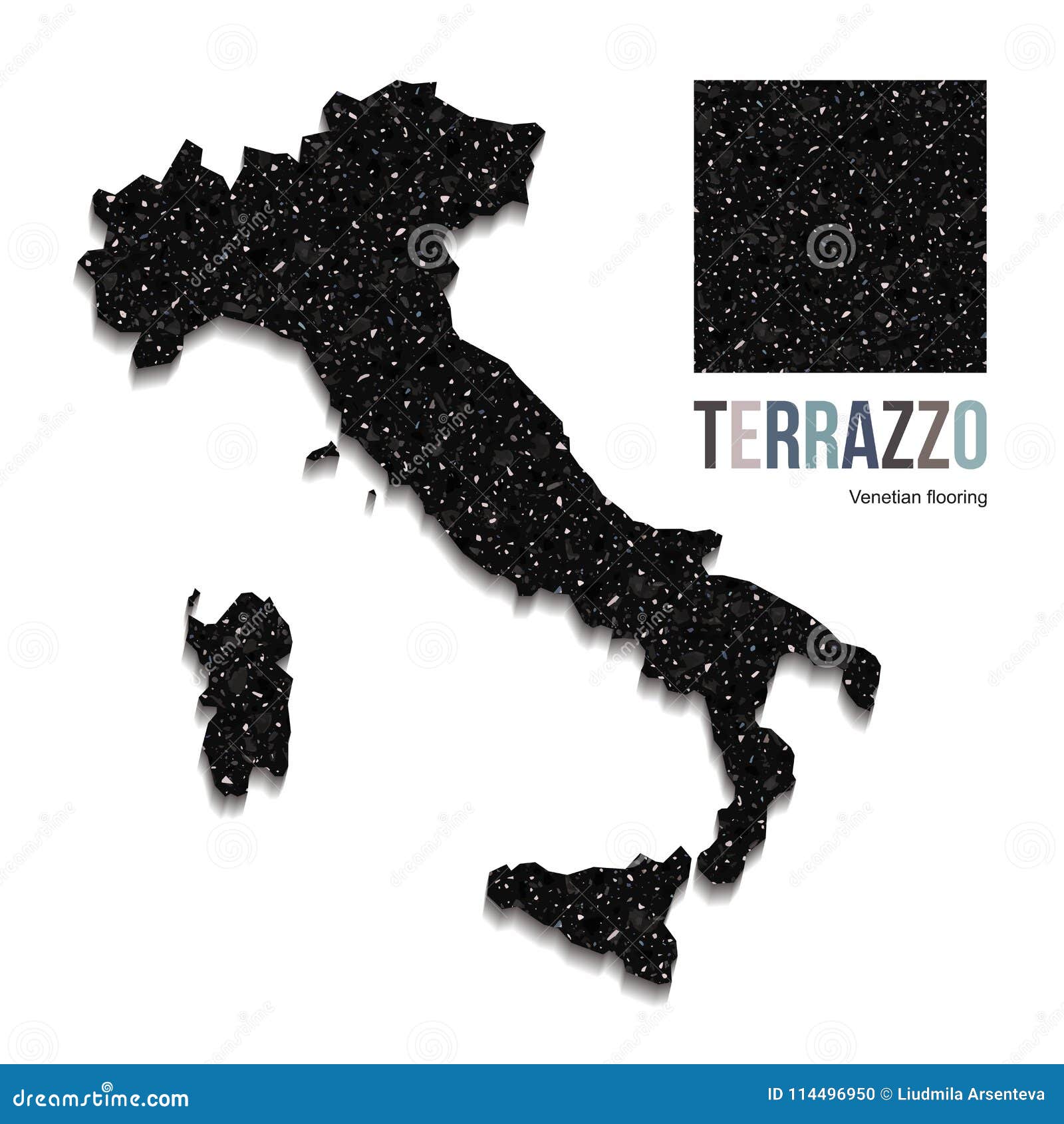 Vector Illustration of Italy Map Filled with Terrazzo Pattern Stock ...