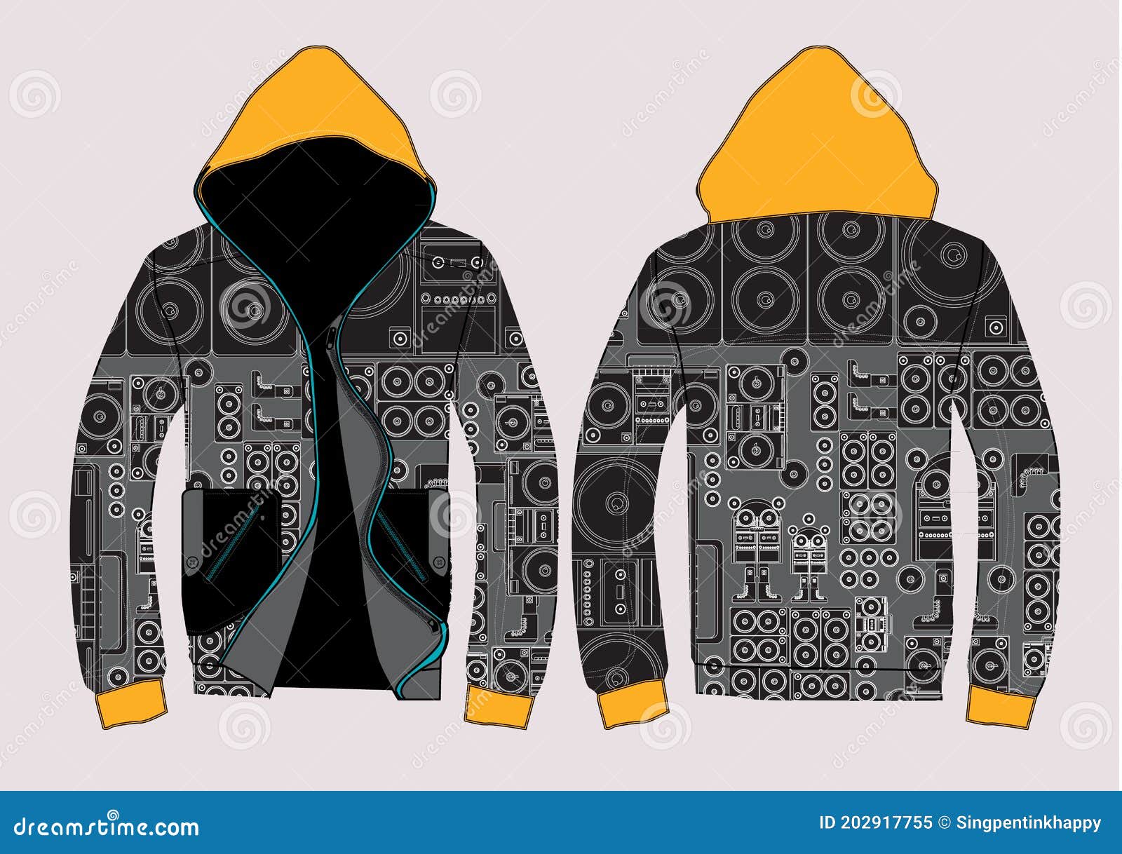 Vector Illustration Jacket Design Template Stock Vector - Illustration ...