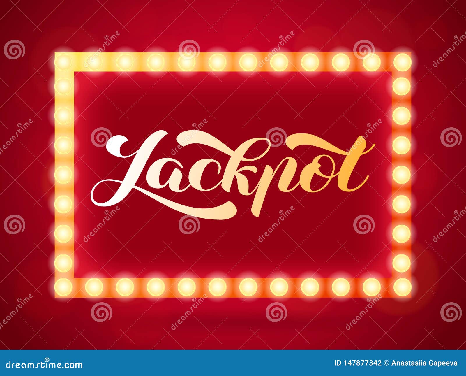 Vector Illustration. Jackpot Concept with Light Bulbs. Stock Vector ...