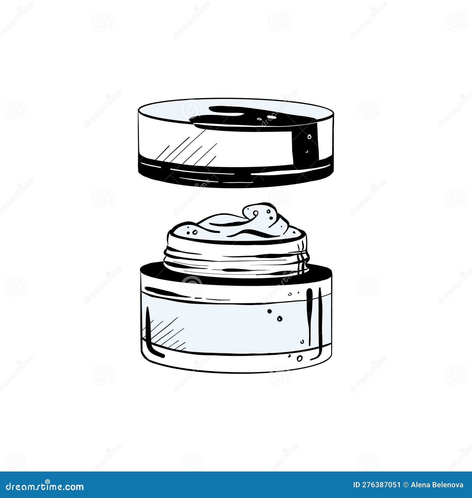 Vector Illustration of Jar of Face Cream on White Background. Black ...