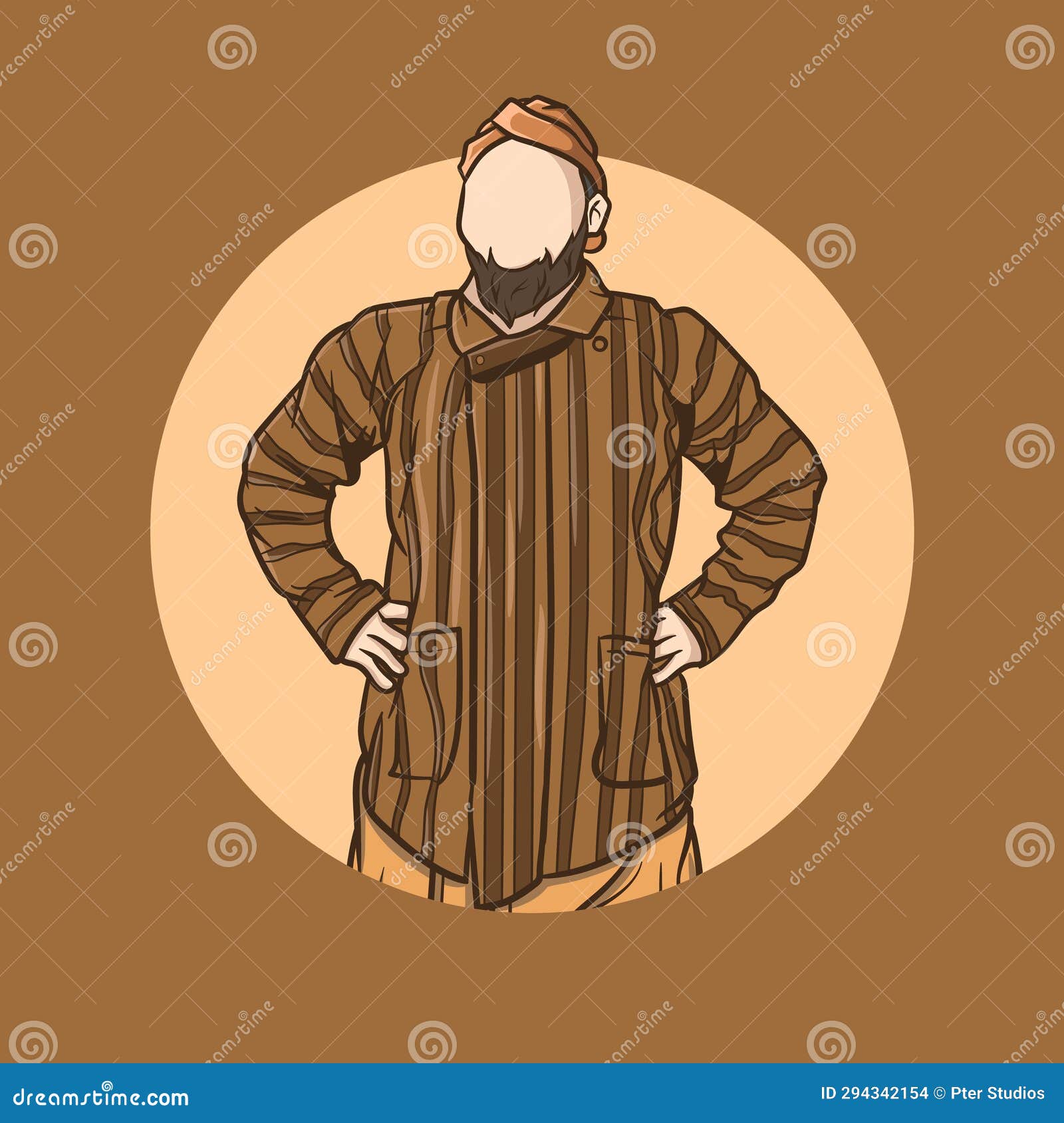 Vector Illustration of Javanese People Wearing Typical Javanese ...