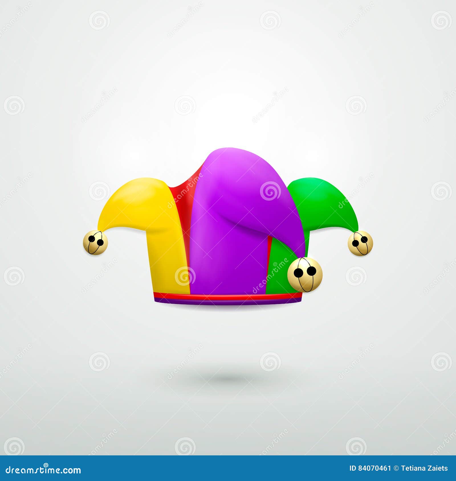 Vector Illustration of Jesters Hat with Golden Bells Stock Vector ...