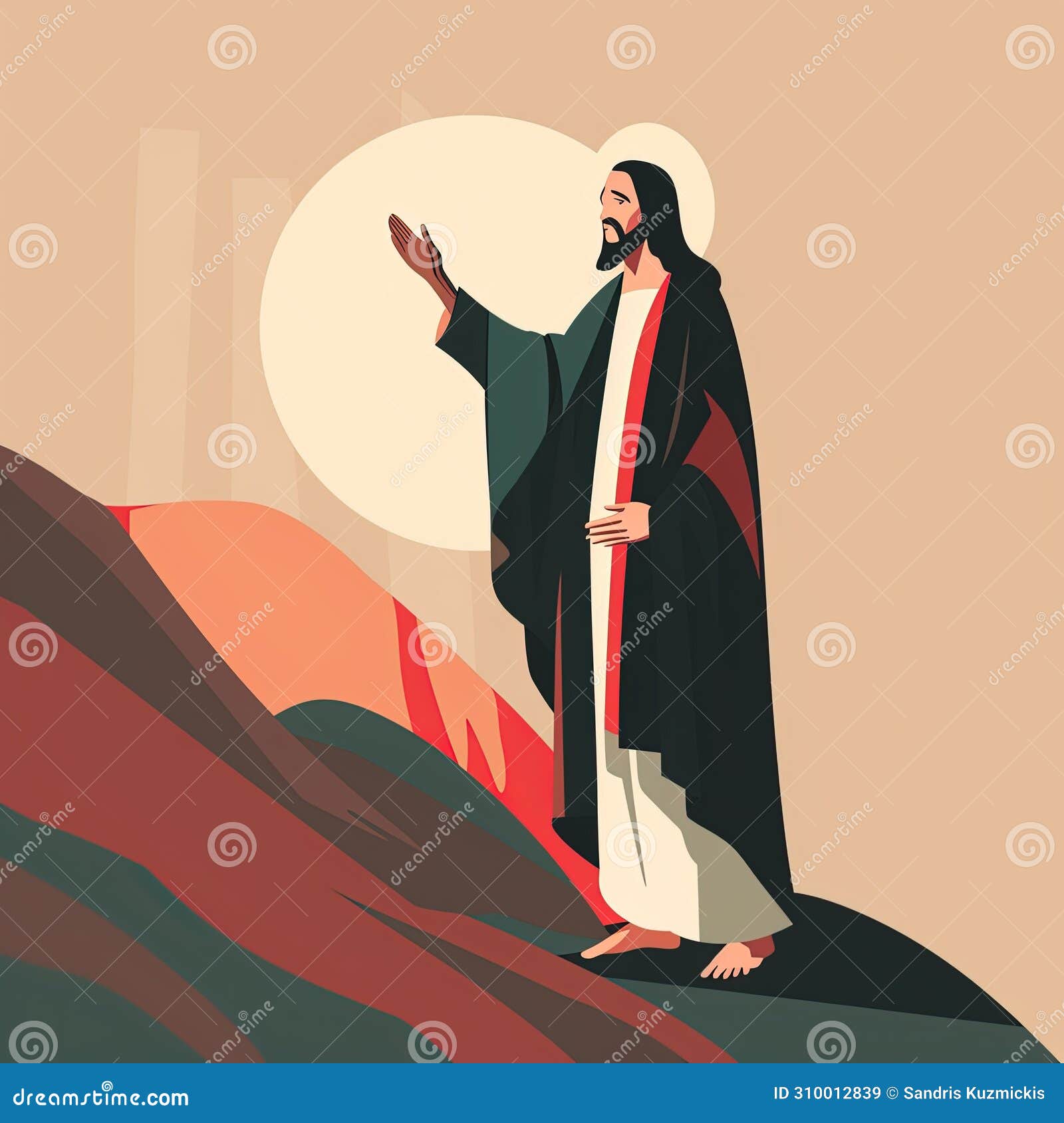Vector Illustration of Jesus Christ. Generative AI Stock Illustration ...