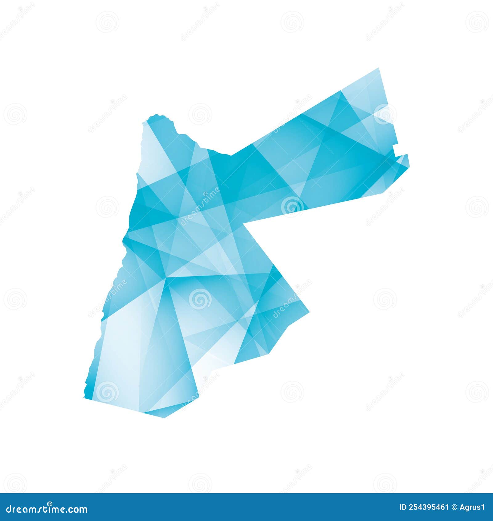 Vector Illustration of Jordan Map with Blue Colored Geometric Shapes ...