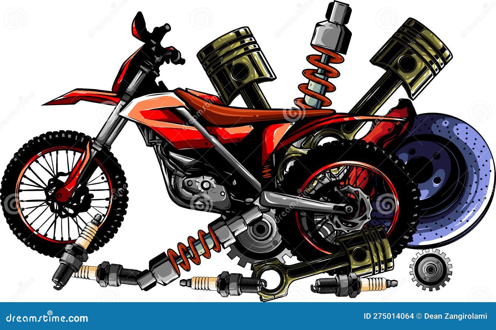 Set Of Jumping Motocross Cartoon Icon Design With Various Models Vector ...