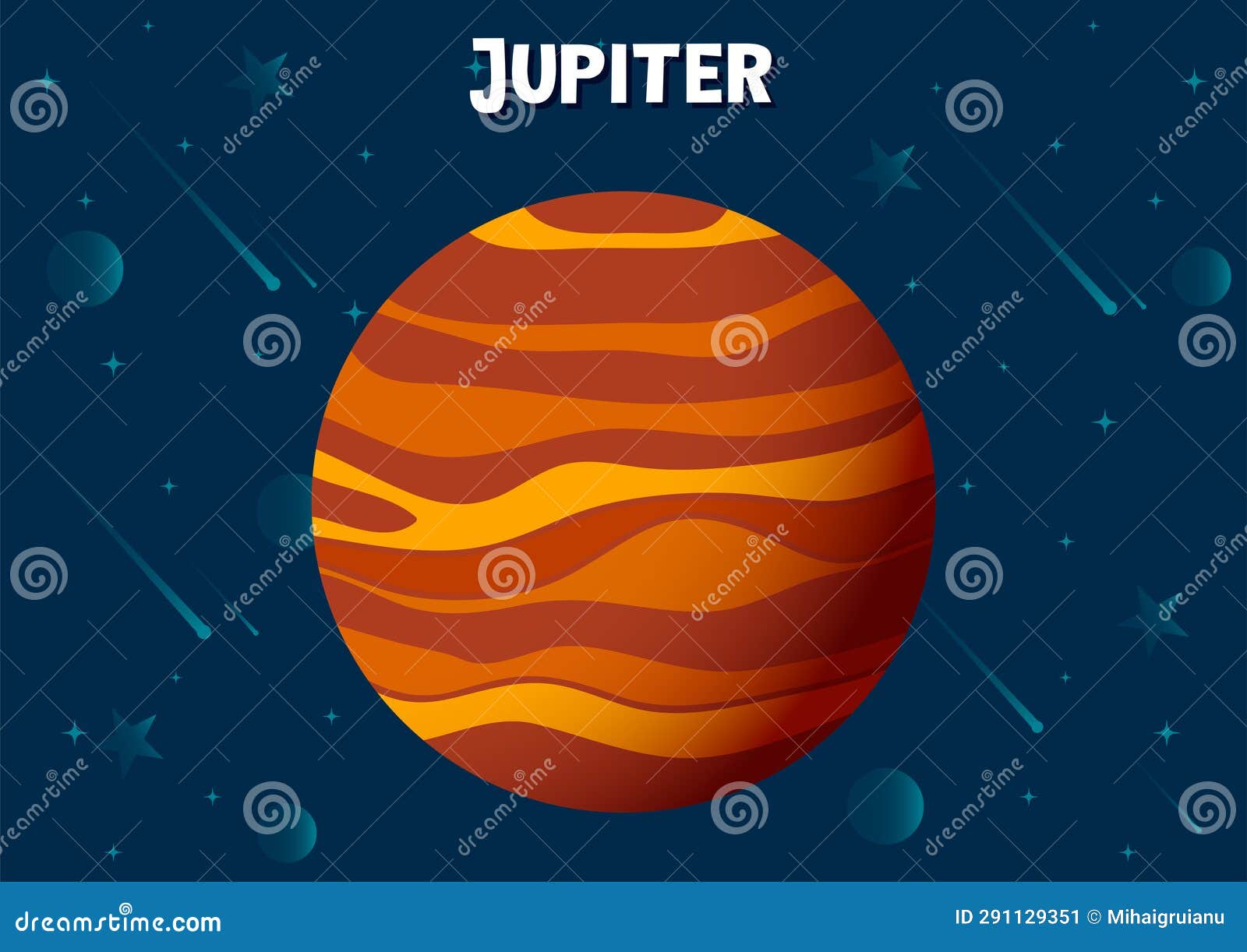 Vector Illustration of Jupiter Planet Stock Vector - Illustration of ...