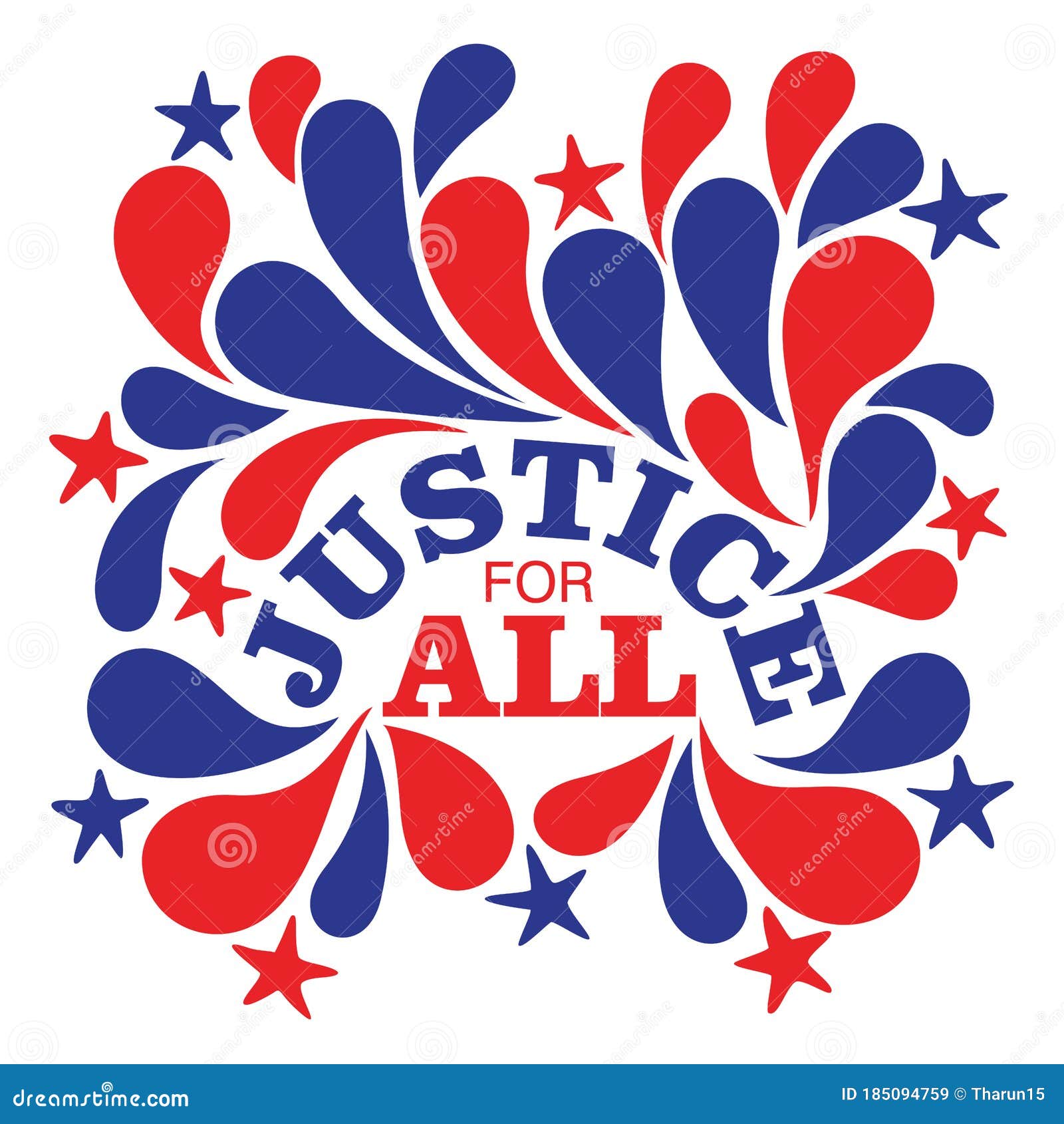 Vector Illustration of Justice for All Caption with Design Elements ...