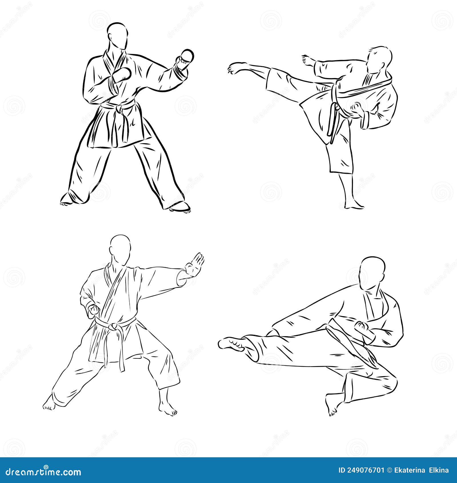 The Vector Illustration of the Karate Fighter Stock Vector ...