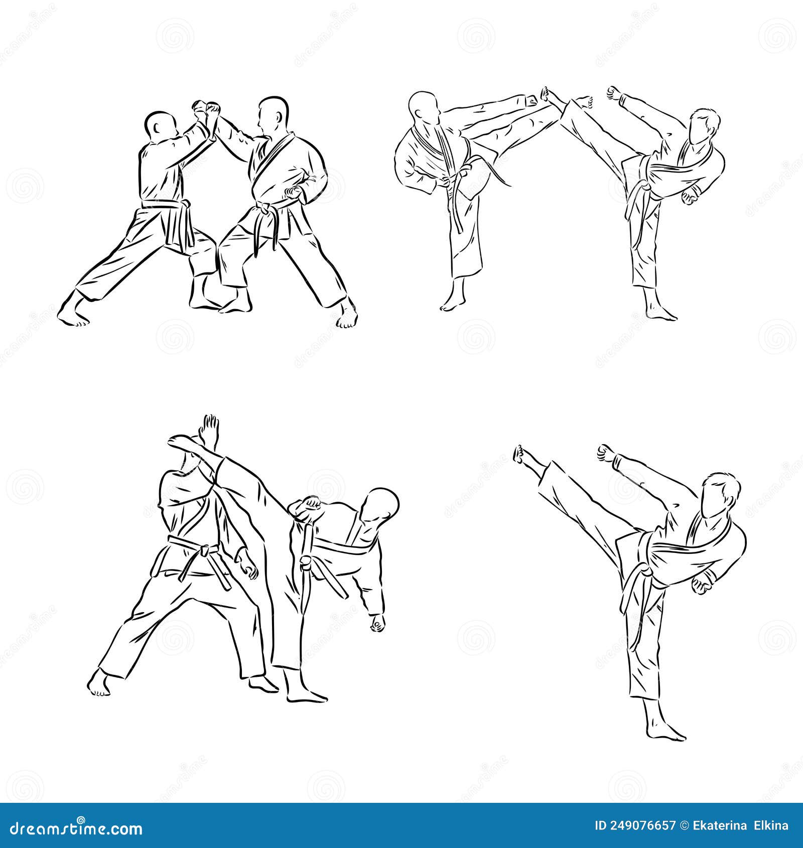 The Vector Illustration of the Karate Fighter Stock Vector ...