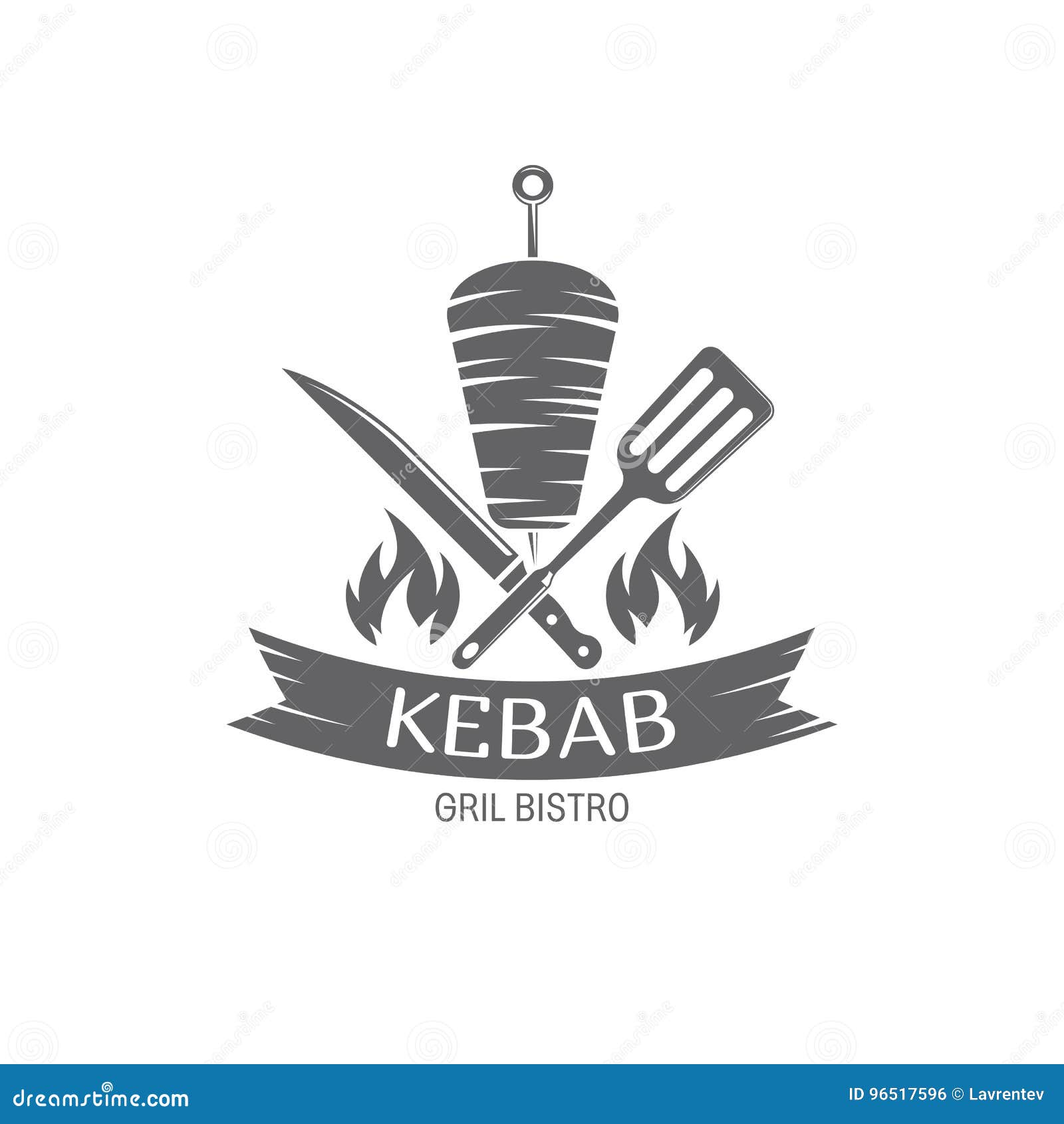Vector Kebab emblem stock illustration. Illustration of grill - 96517596