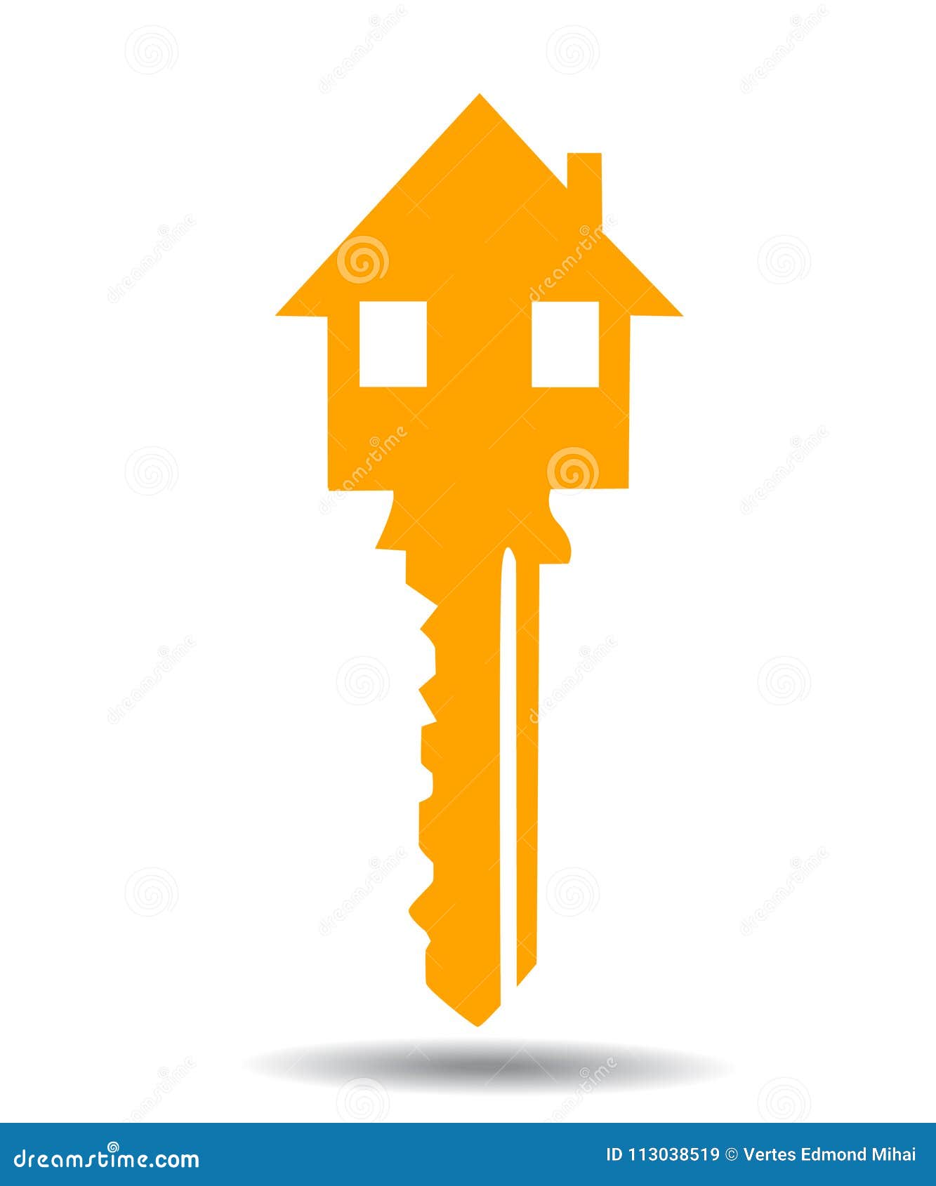 Vector Illustration of Key with House Stock Vector - Illustration of ...