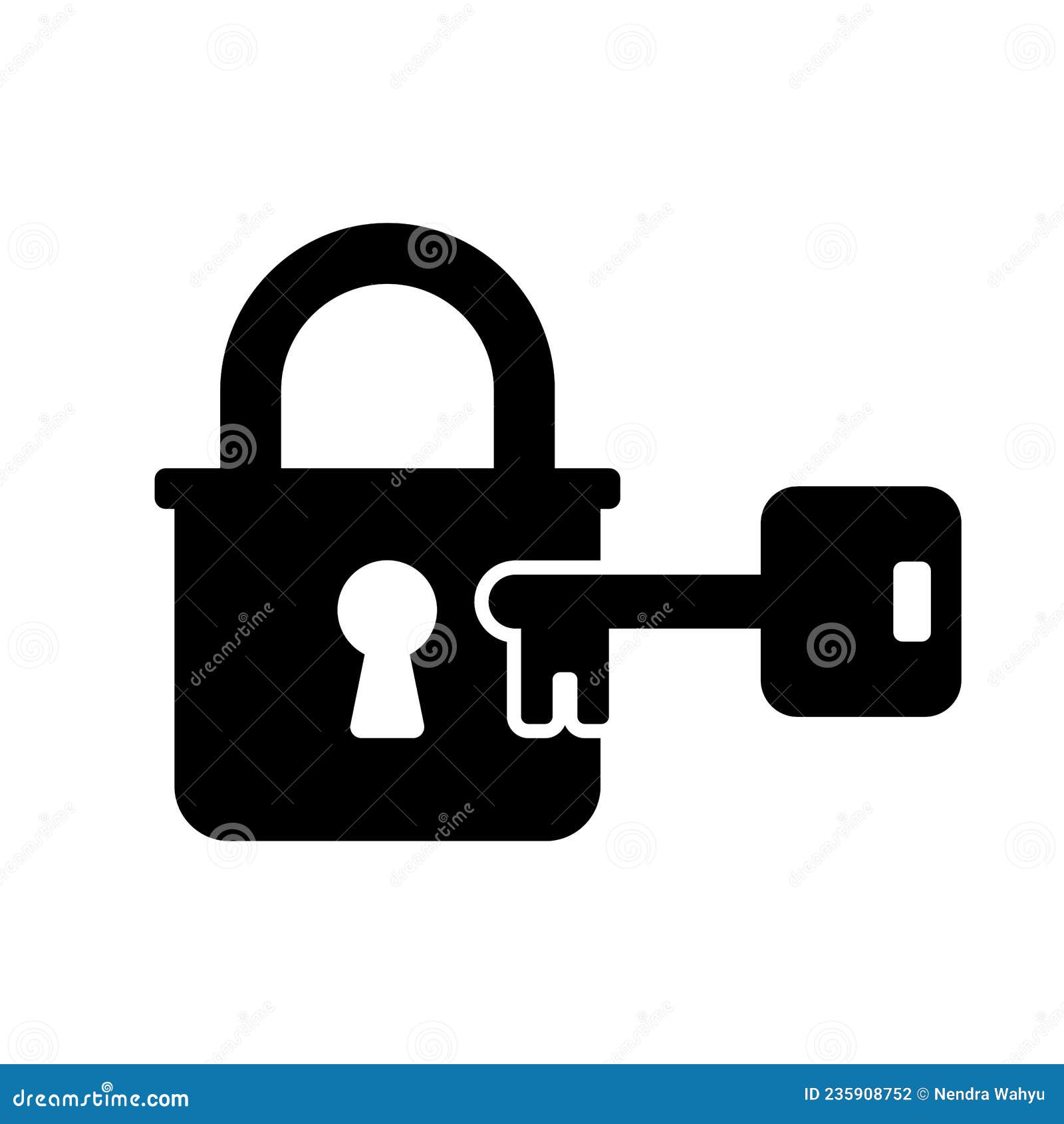 Vector Illustration of a Key and Padlock. Stock Vector - Illustration ...