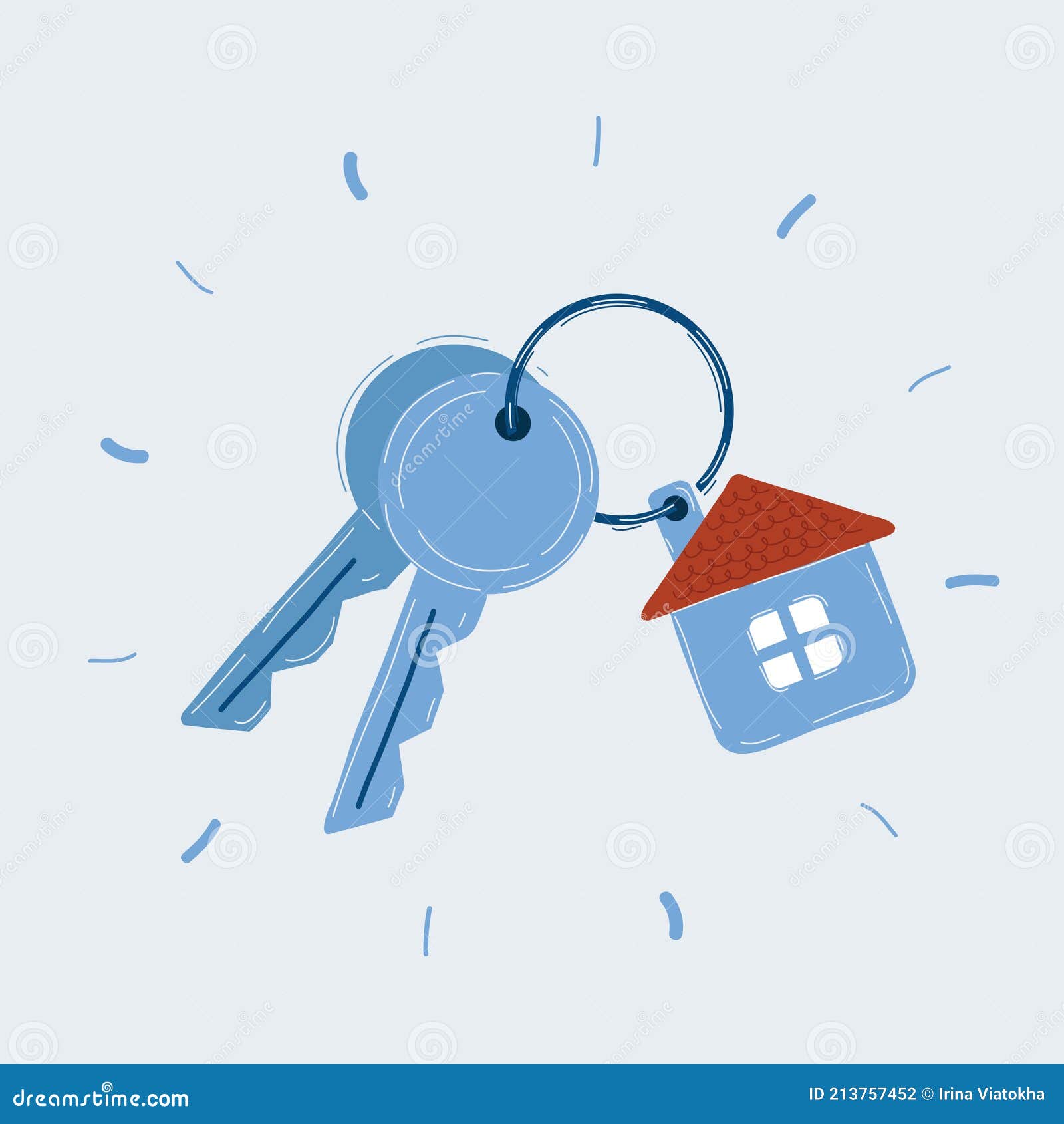 Vector Illustration of Keys of Dream House on White. Stock Vector ...