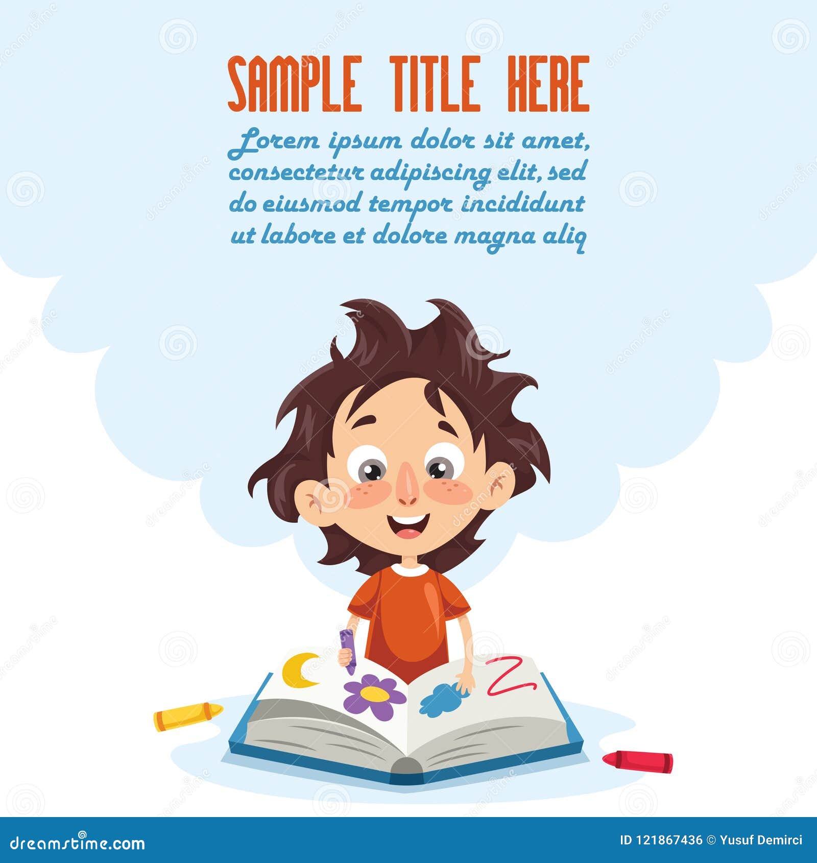 Vector Illustration of Kid Reading BookVector Illustration of a Kid ...