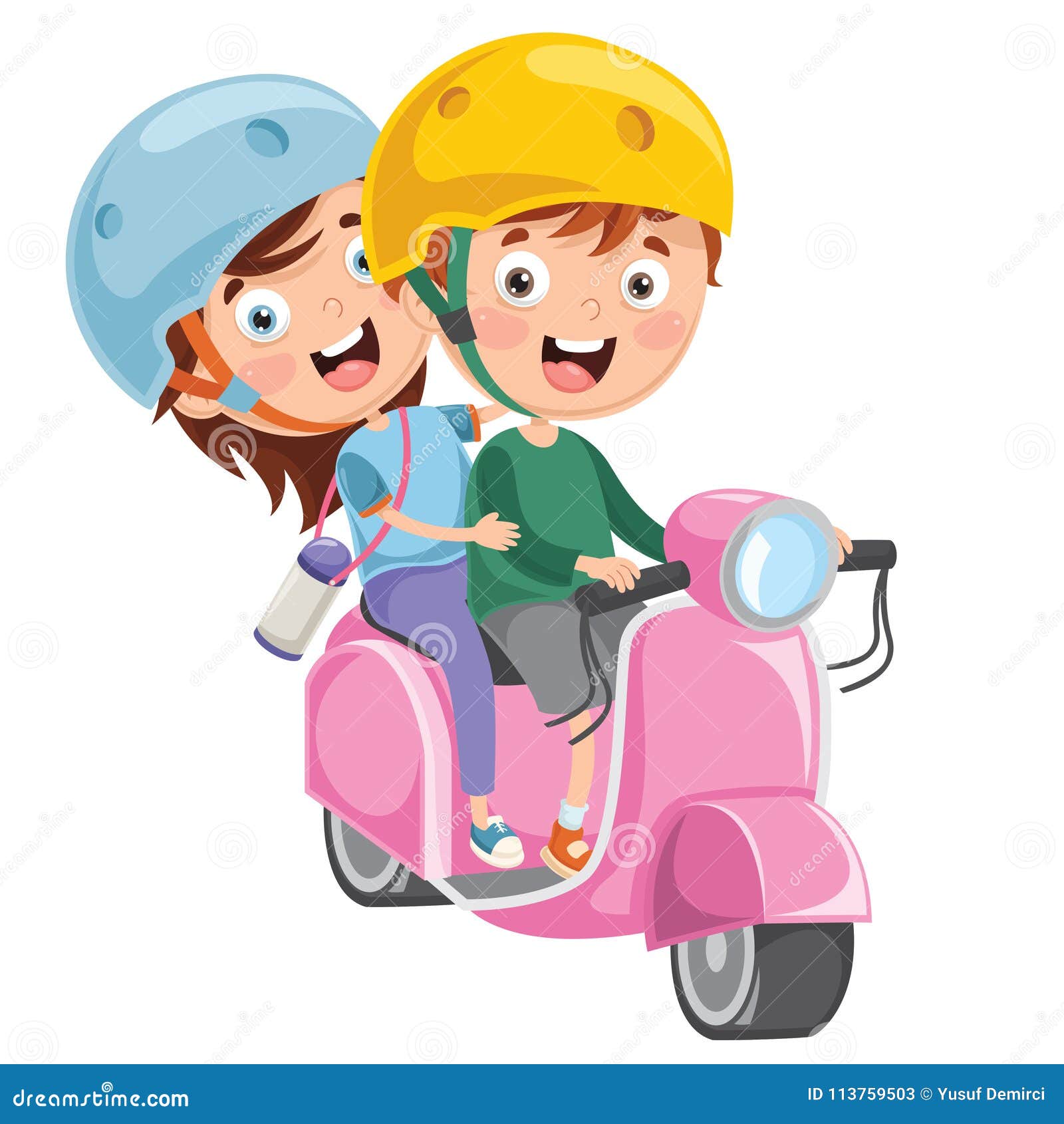 Vector Illustration of Kid Riding Motorcycle Stock Vector ...