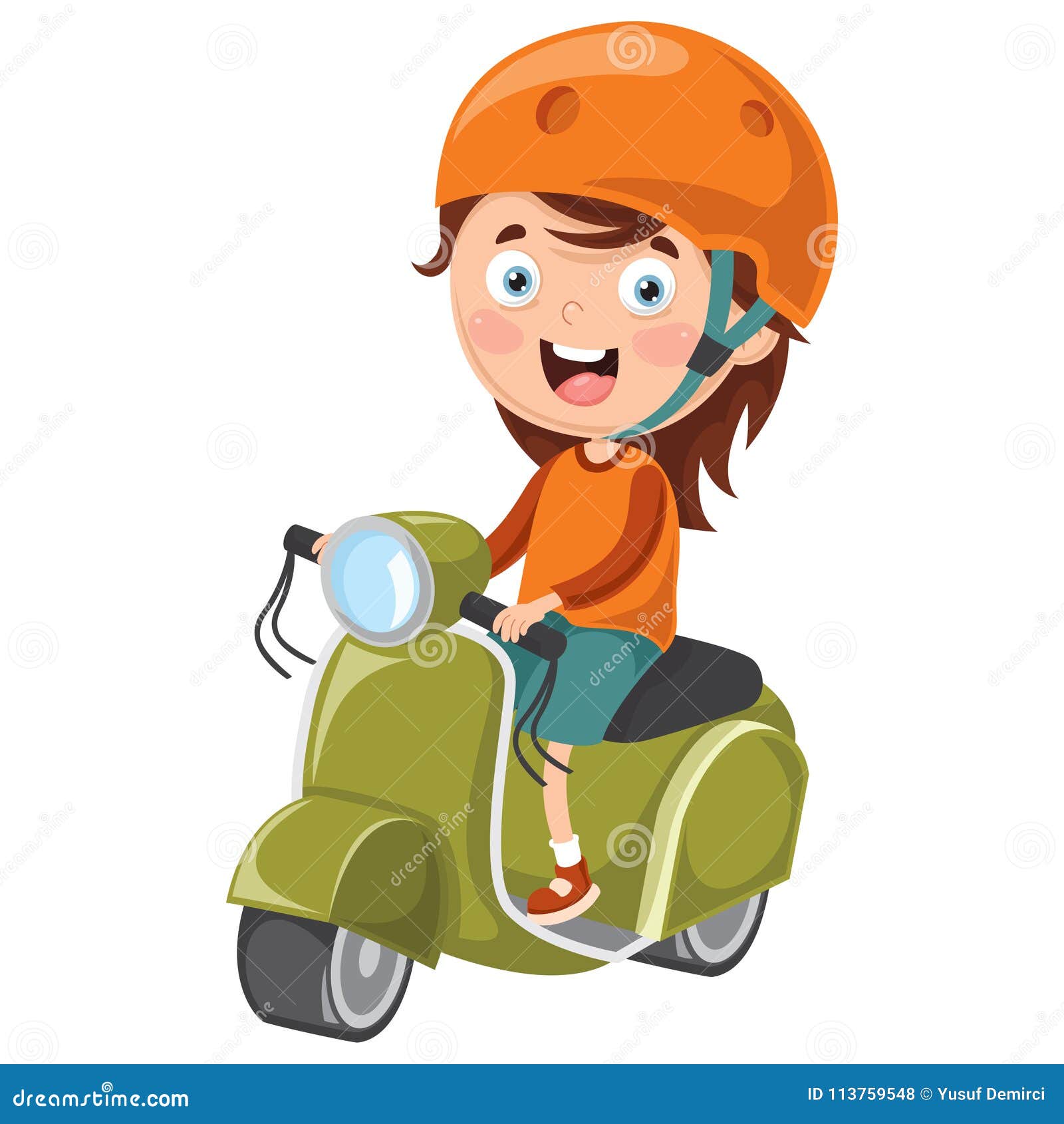 Vector Illustration of Kid Riding Motorcycle Stock Vector ...