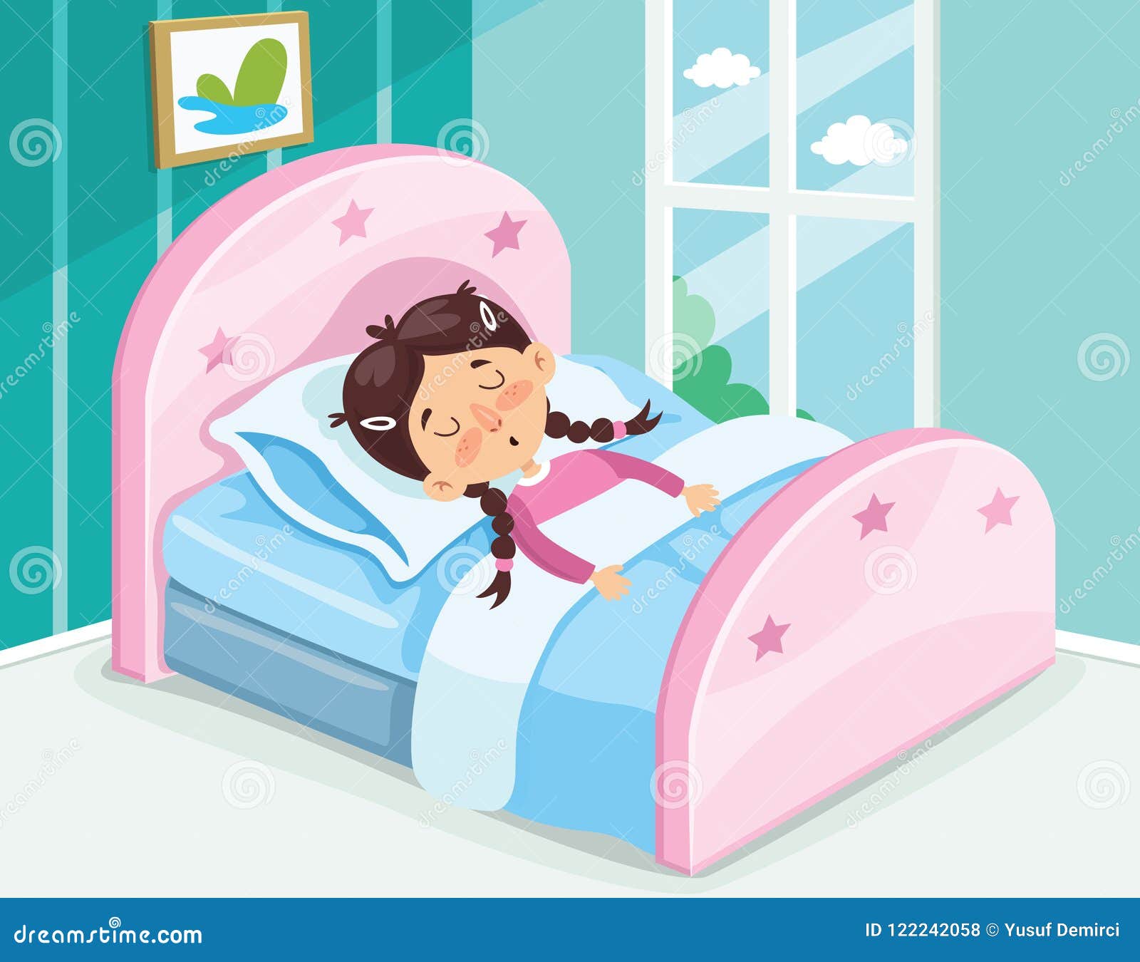 Vector Illustration of Kid Sleeping Stock Vector - Illustration of ...