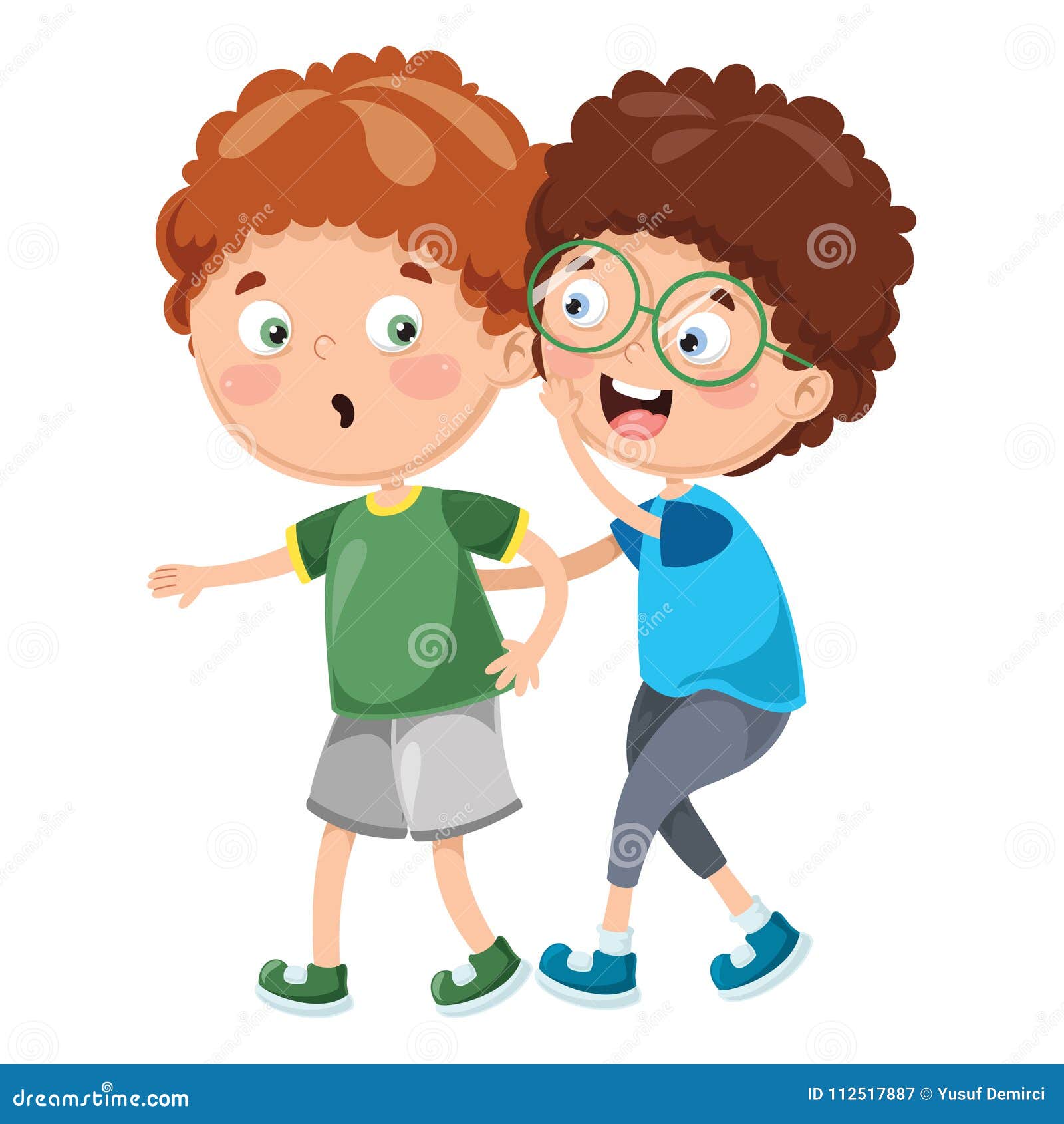 Vector Illustration of Kid Whispering Stock Vector - Illustration of ...
