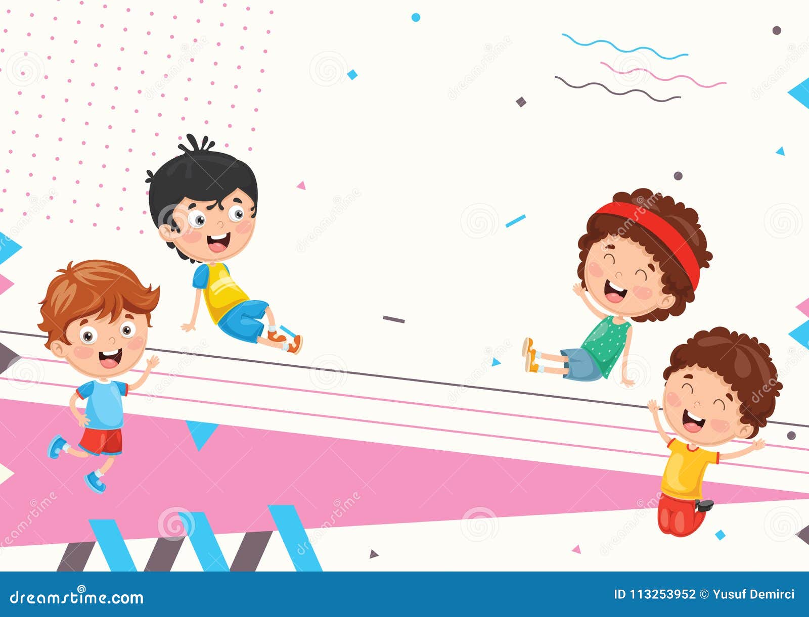 Vector Illustration of Kids Abstract Background Stock Vector ...