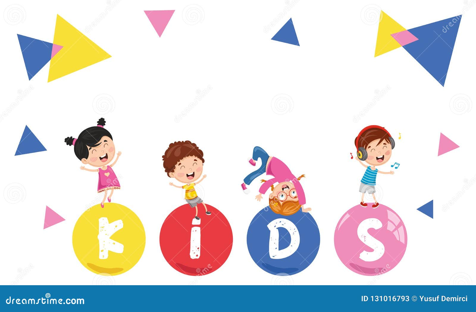 Vector Illustration of Kids Abstract Background Stock Vector ...
