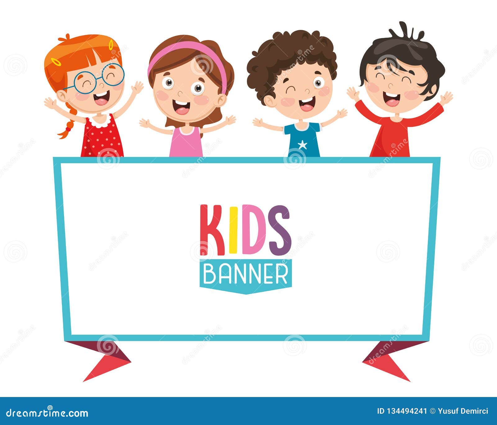 Vector Illustration of Kids Banner Stock Vector - Illustration of ...