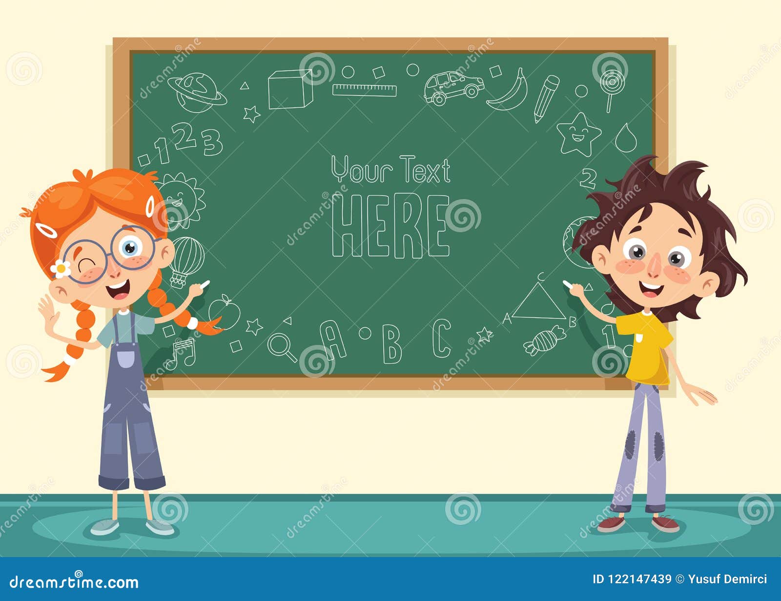 Vector Illustration of Kids Classroom Stock Vector - Illustration of ...