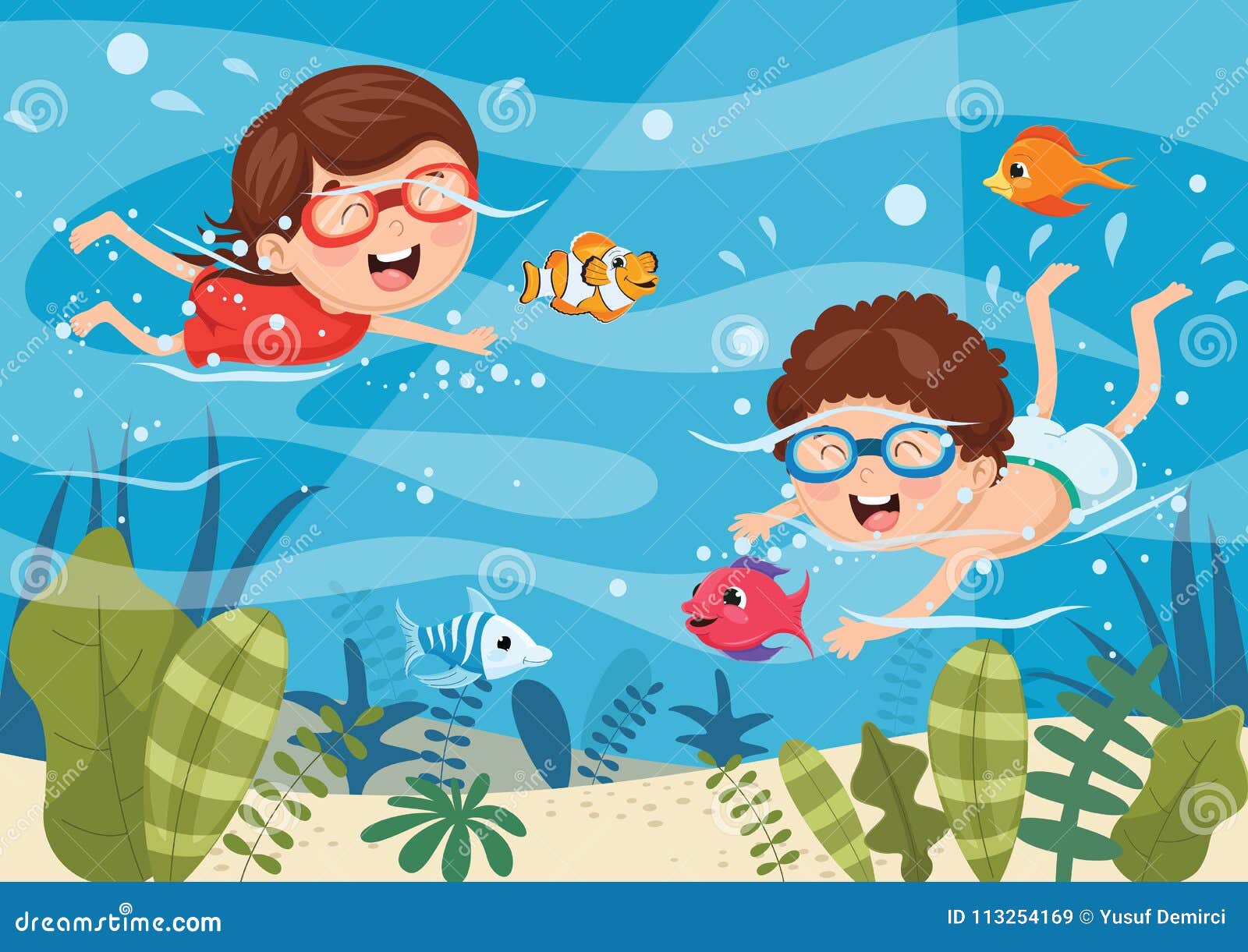 Kids Diving Linear Icon Concept. Kids Diving Line Vector Sign, Symbol ...
