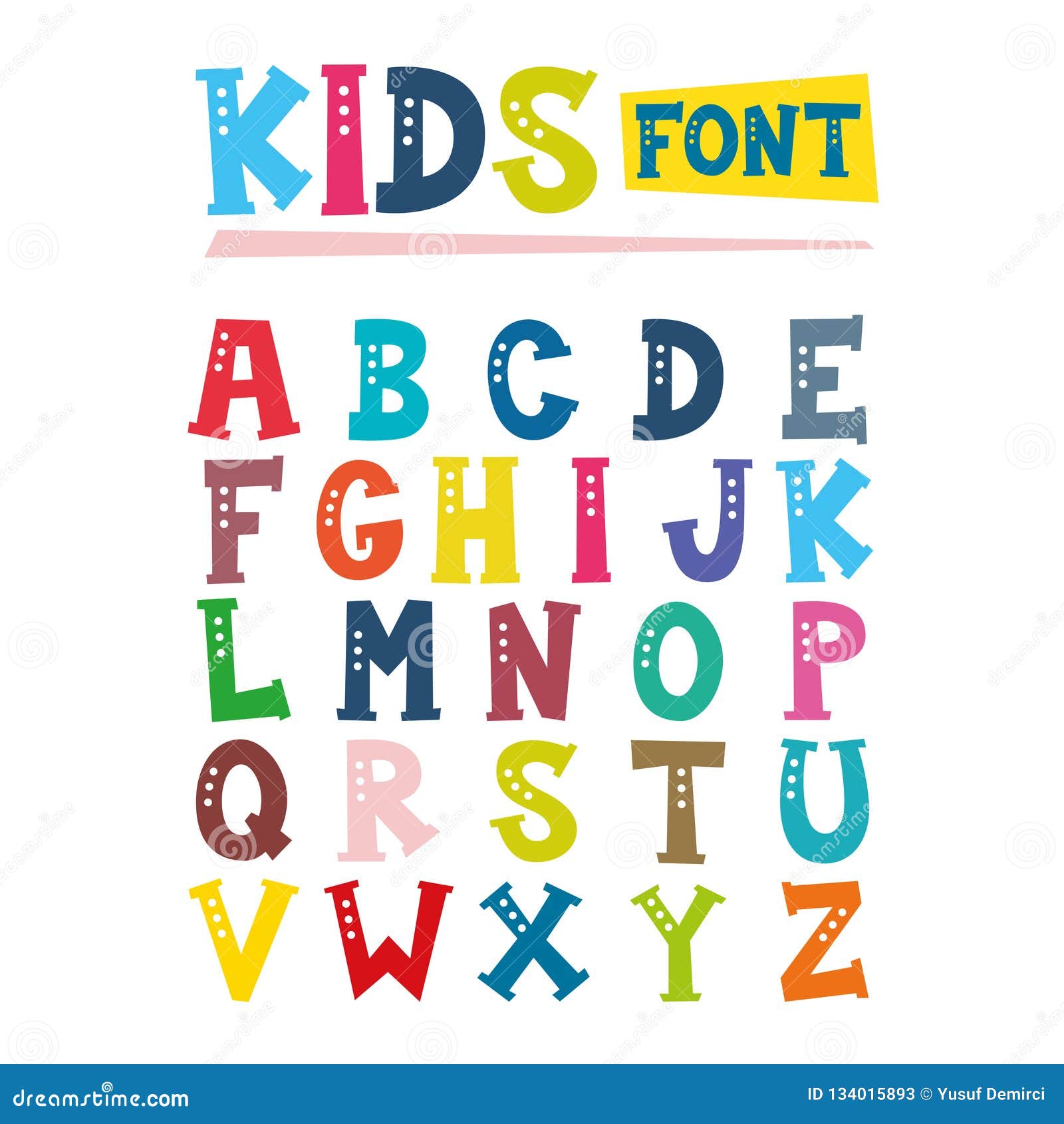 Vector Illustration of Kids Font Design Stock Vector - Illustration of ...