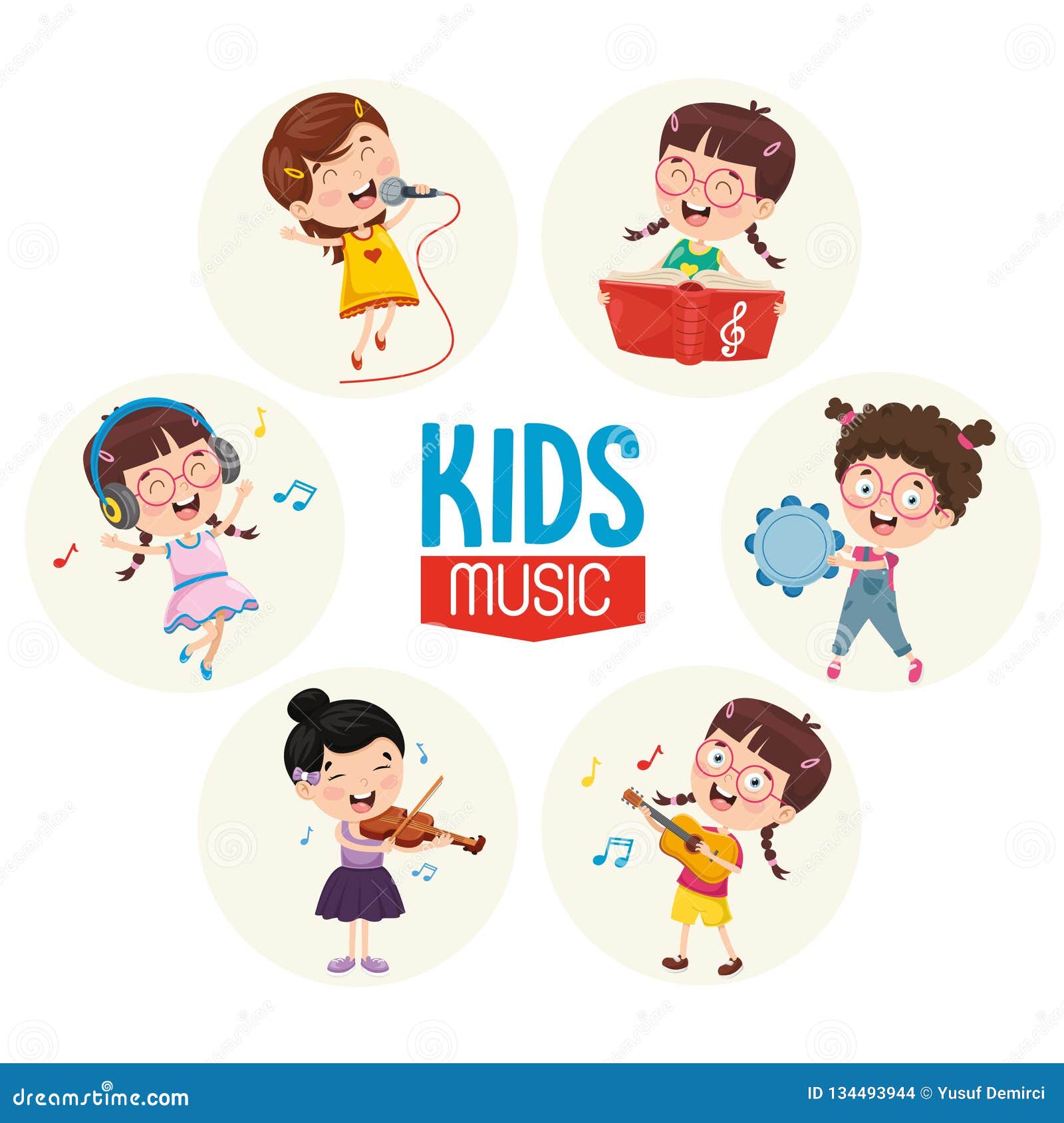 Vector Illustration of Kids Music Stock Vector - Illustration of artist ...