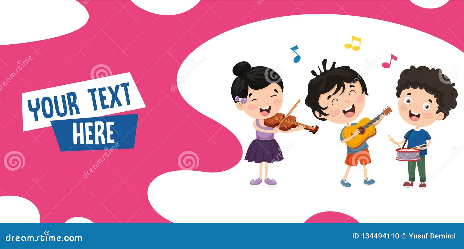 Vector Illustration of Kids Music Stock Vector - Illustration of notes ...