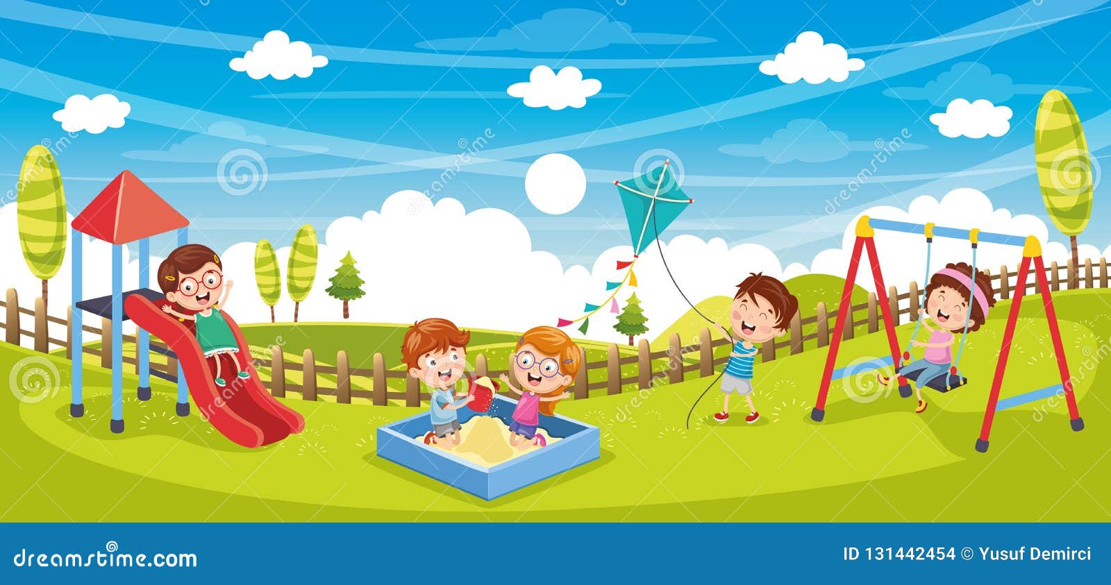 Vector Illustration of Kids Playing Outside Stock Vector - Illustration ... Vector Illustration of Kids Playing Outside Stock Vector - Illustration ...