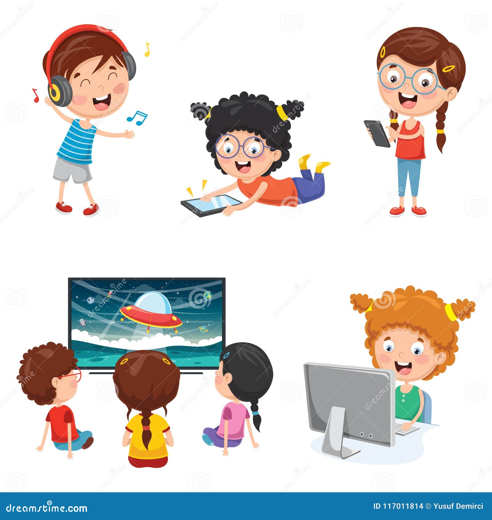 Vector Illustration of Kids Technology Stock Vector - Illustration of ...