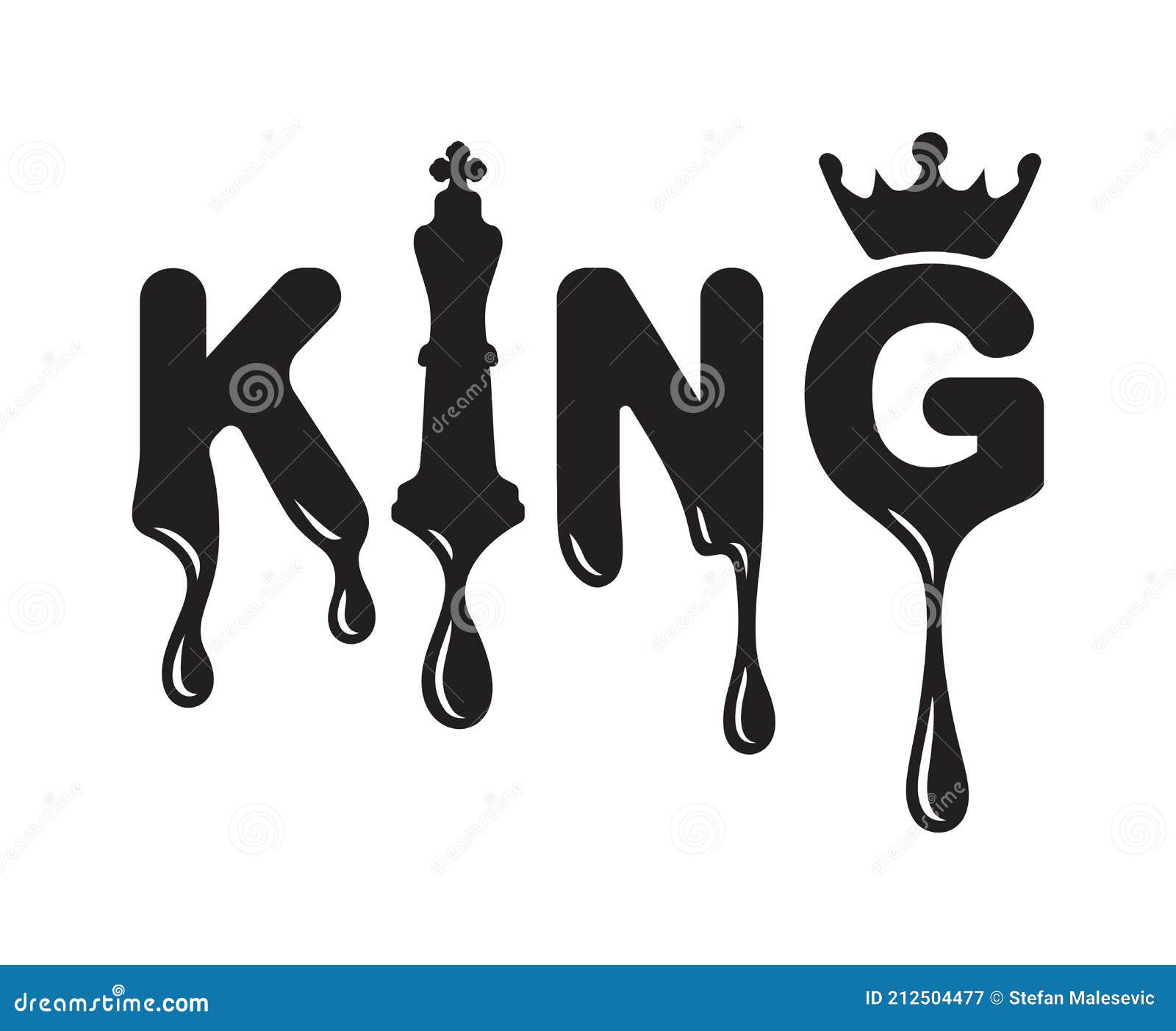 King dripping sign stock vector. Illustration of calligraphy - 212504477