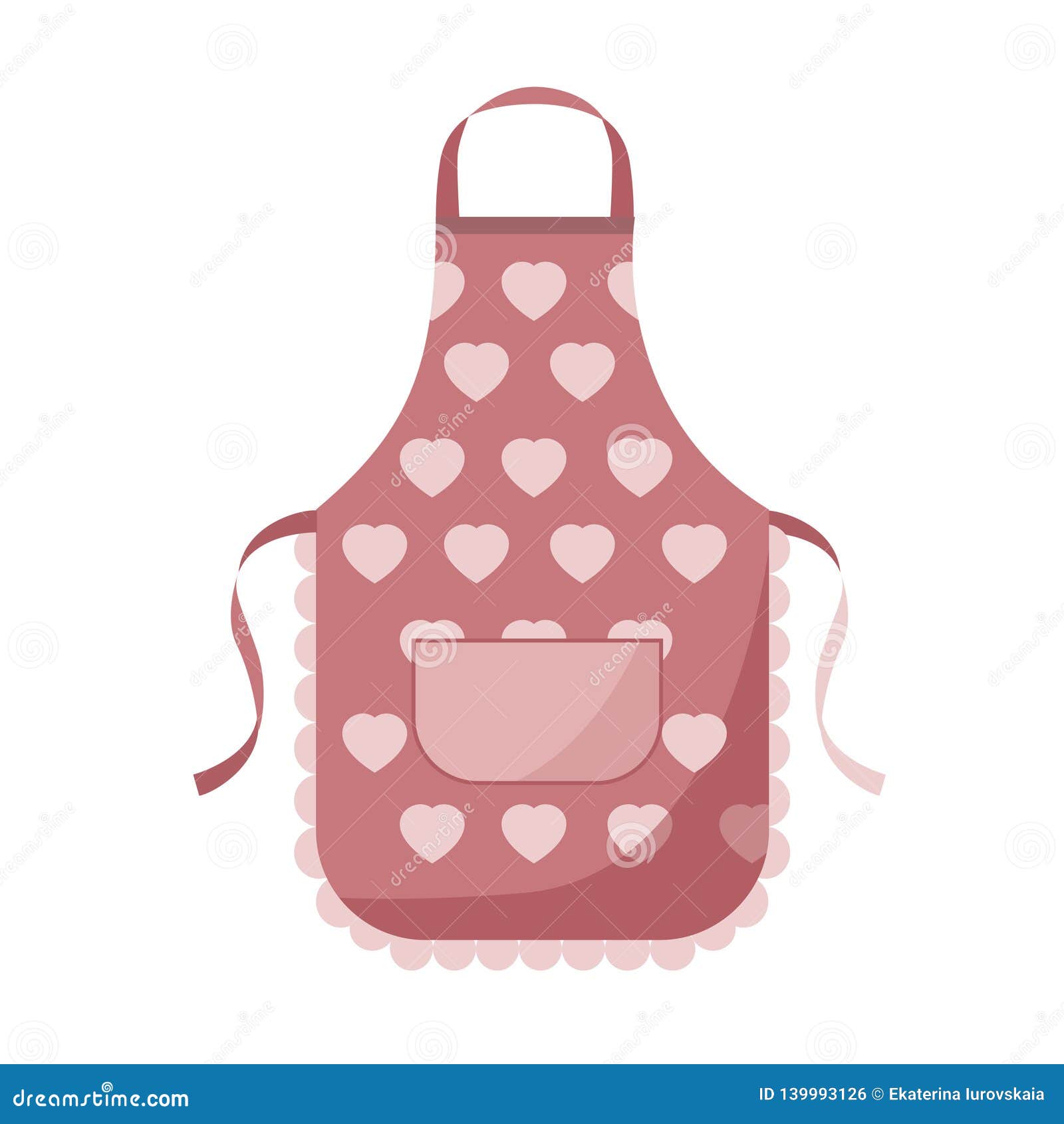 Vector Illustration. Kitchen Apron. Pink Apron Hearts Stock ...