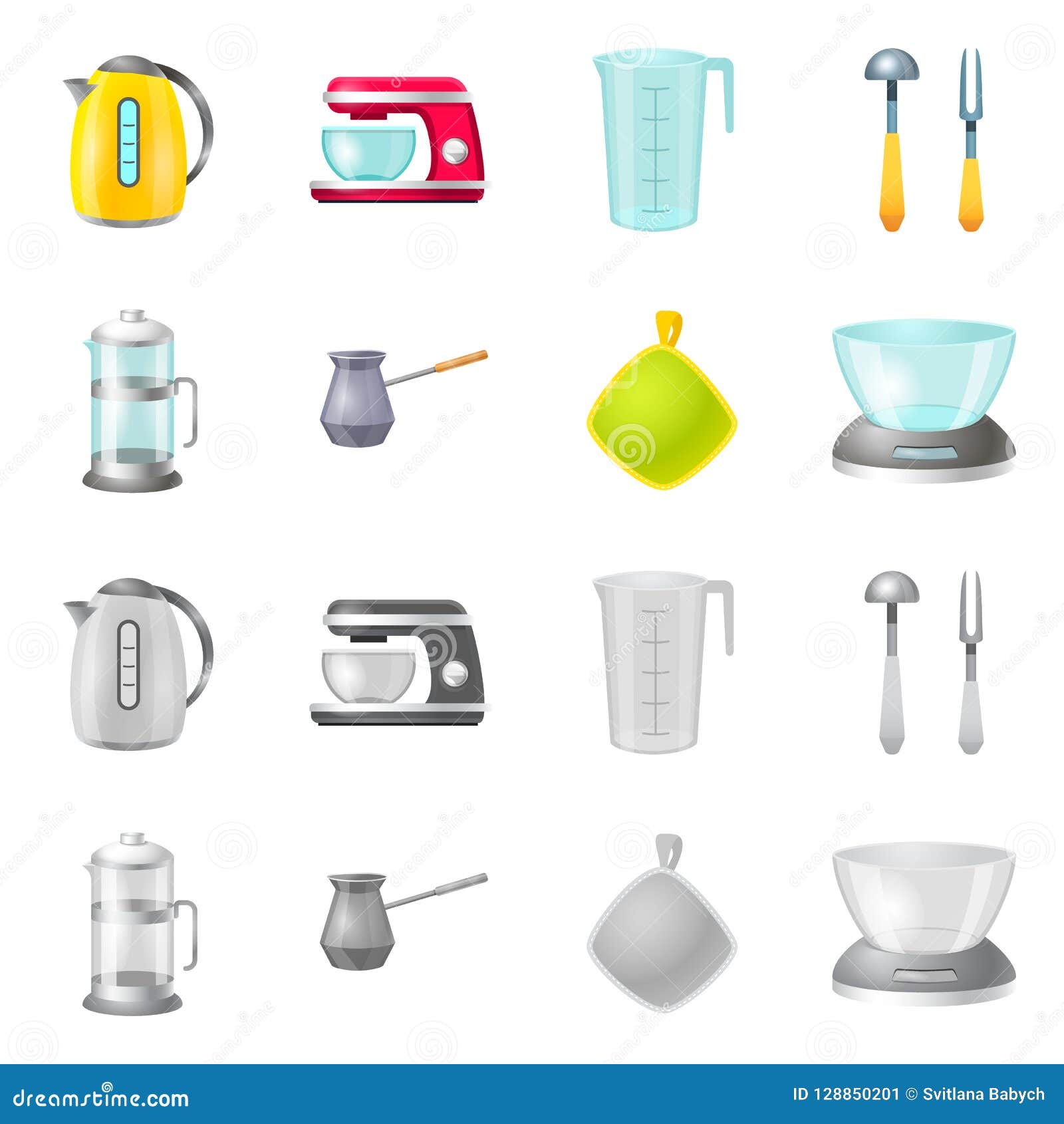 Vector Design of Kitchen and Cook Icon. Collection of Kitchen and ...