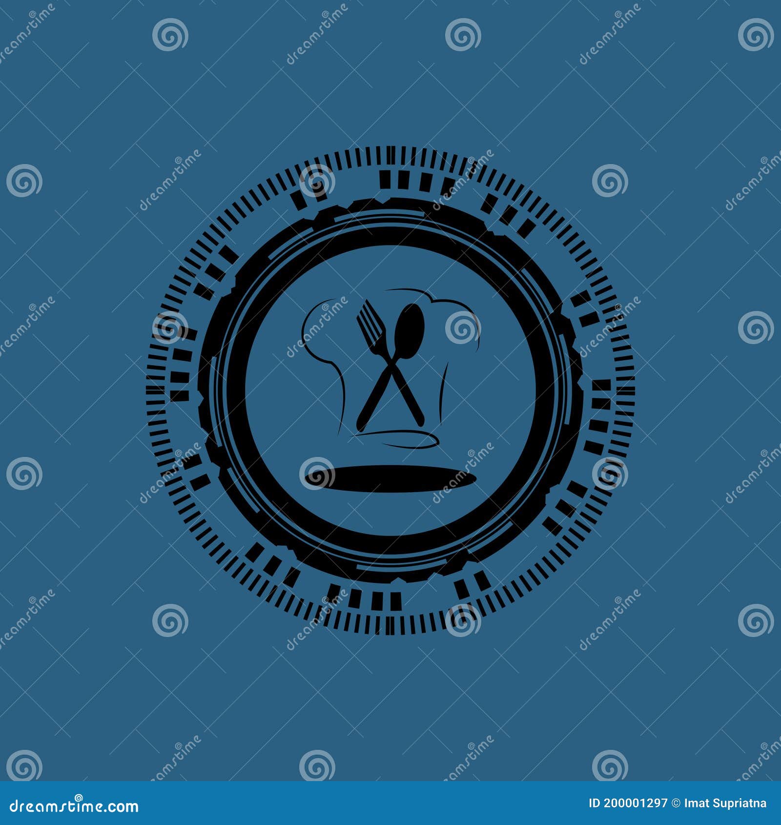 Vector Illustration of a Kitchen Symbol or Logo in a Simple Modern ...