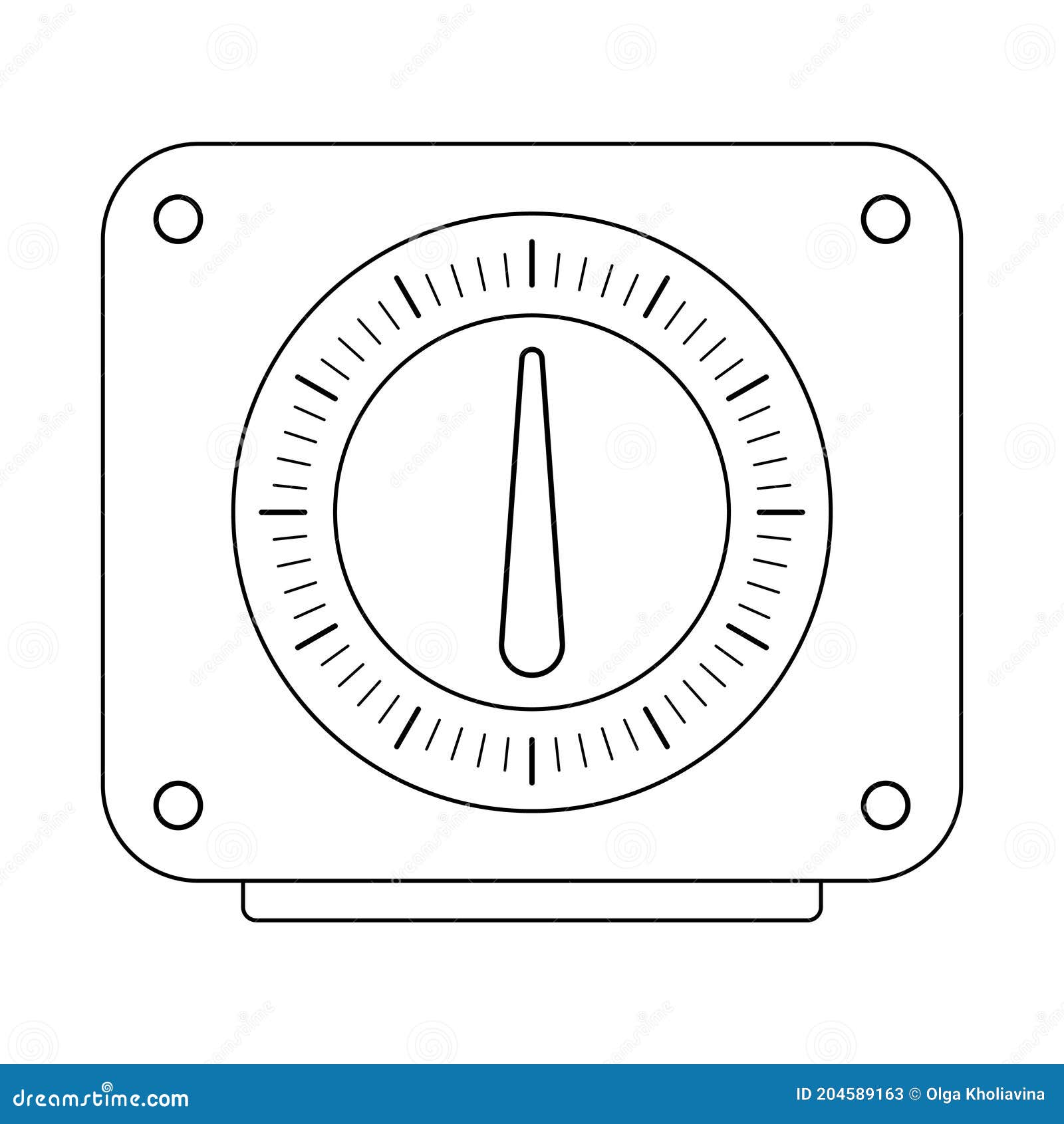 Vector Illustration of a Kitchen Timer, in a Minimalistic Flat Style ...