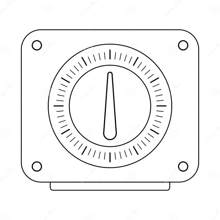 Vector Illustration of a Kitchen Timer, in a Minimalistic Flat Style ...